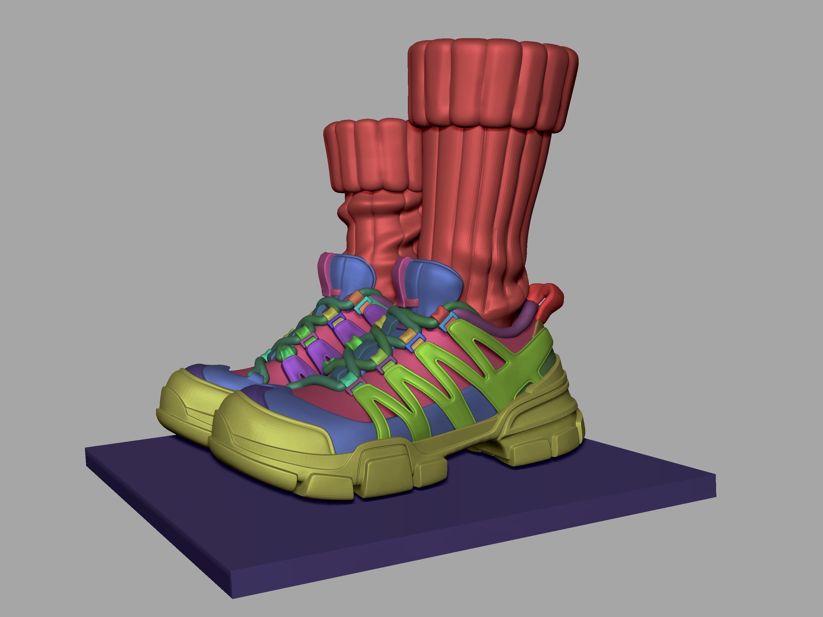 Sneakers chunky sole 3D model 3D printable | CGTrader