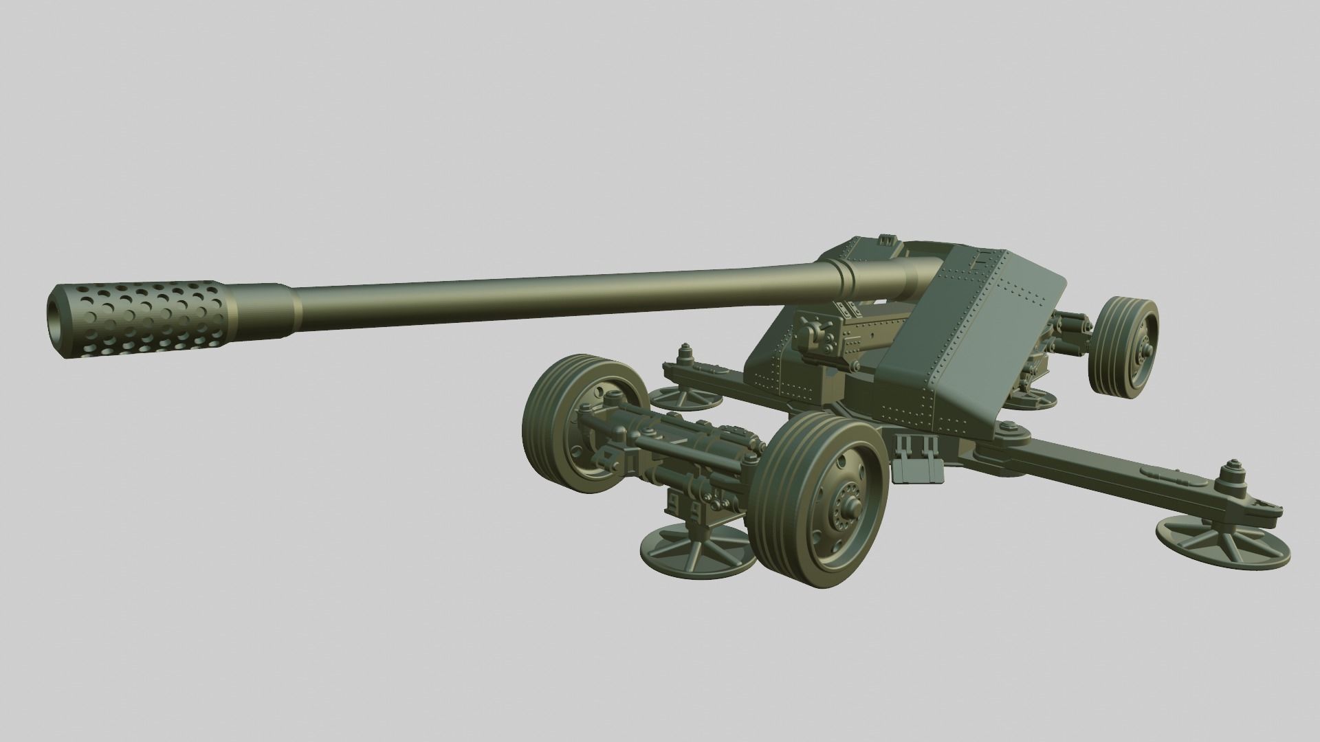 128mm anti-tank gun - Pak 44 - Germany - WW2 3D model 3D printable ...