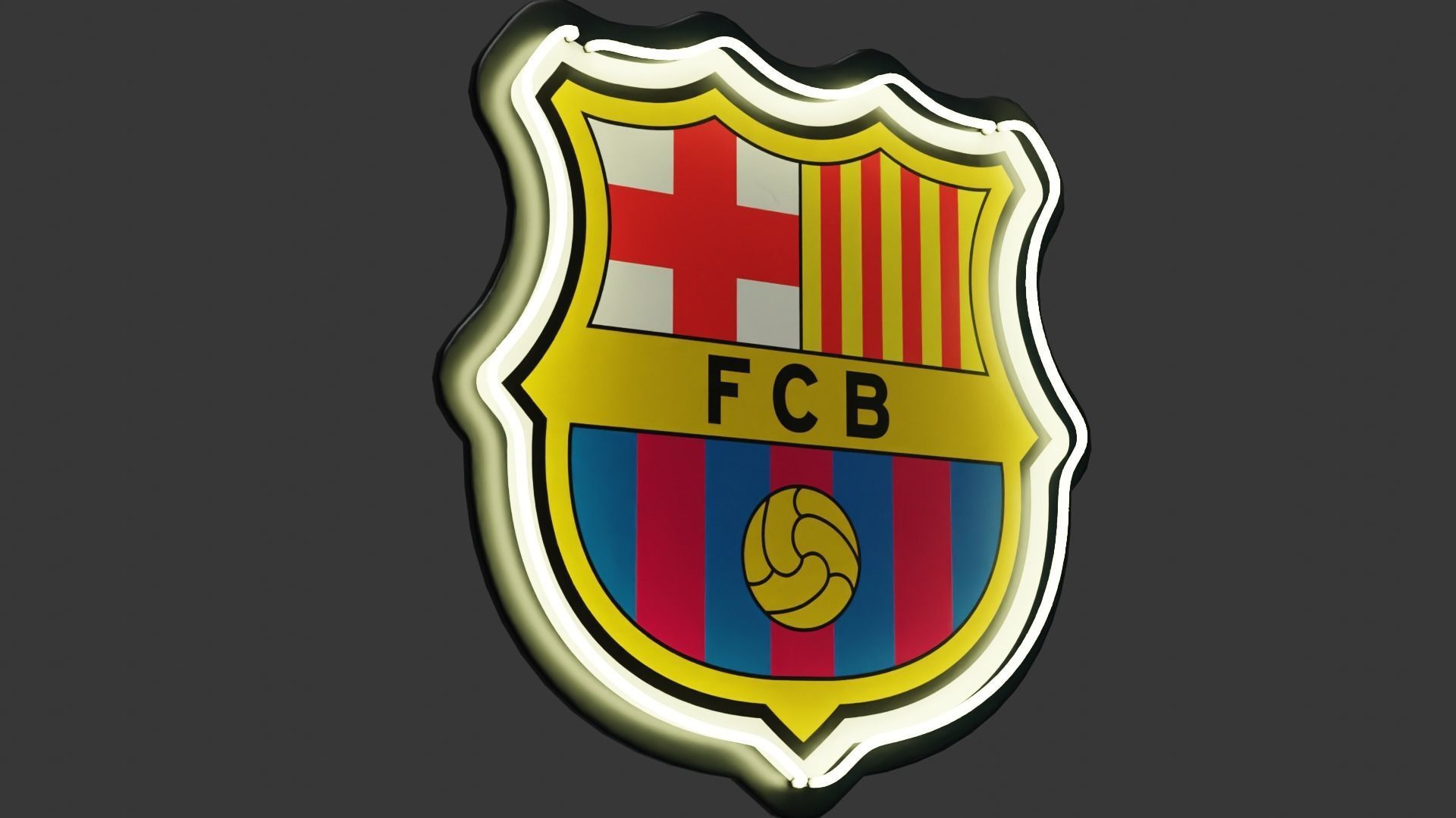 FC Barcelona football - soccer club logo neon wall decoration free VR ...