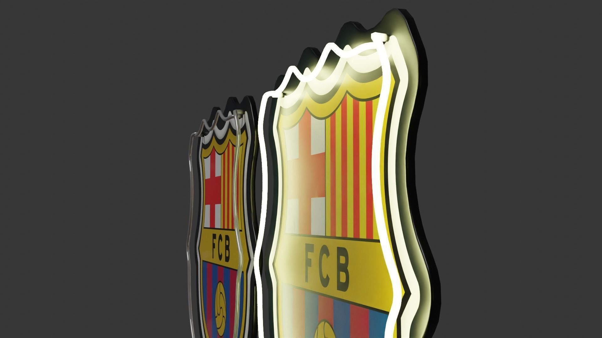 FC Barcelona football - soccer club logo neon wall decoration free VR ...