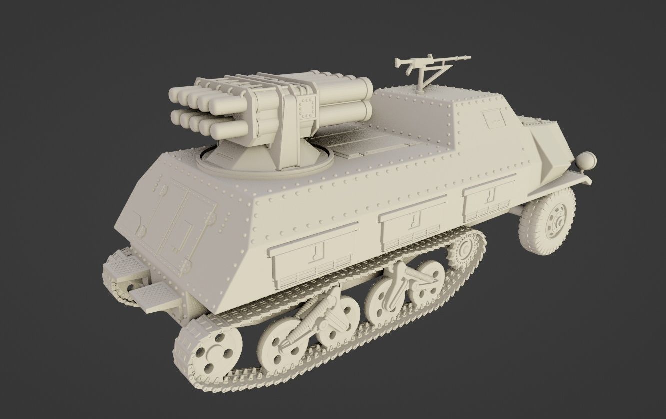 Half-track Sd-Kfz-4 Panzerwerfer - Germany - WW2 3D model 3D printable ...