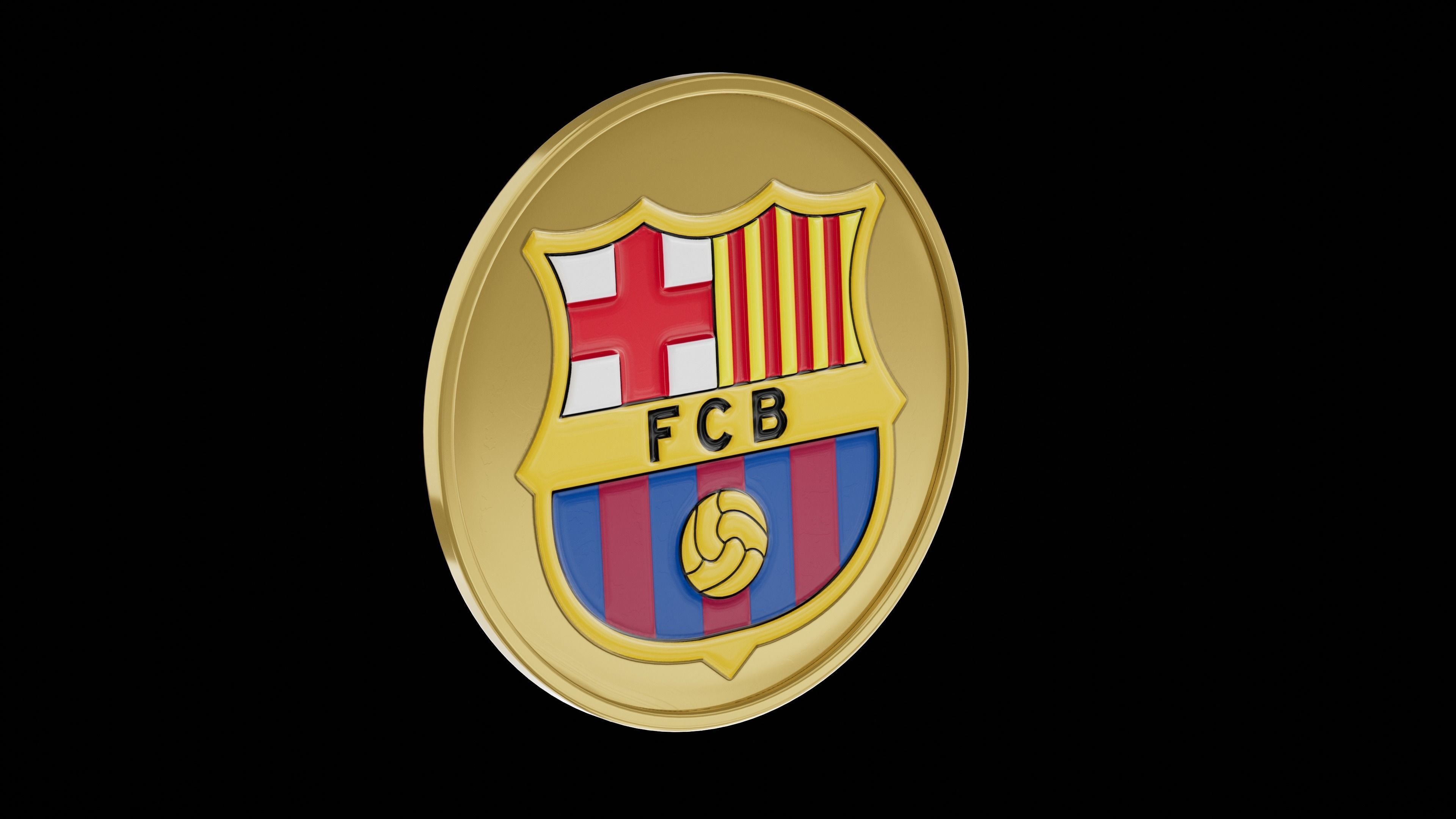 FC Barcelona gold coin 3D model | CGTrader