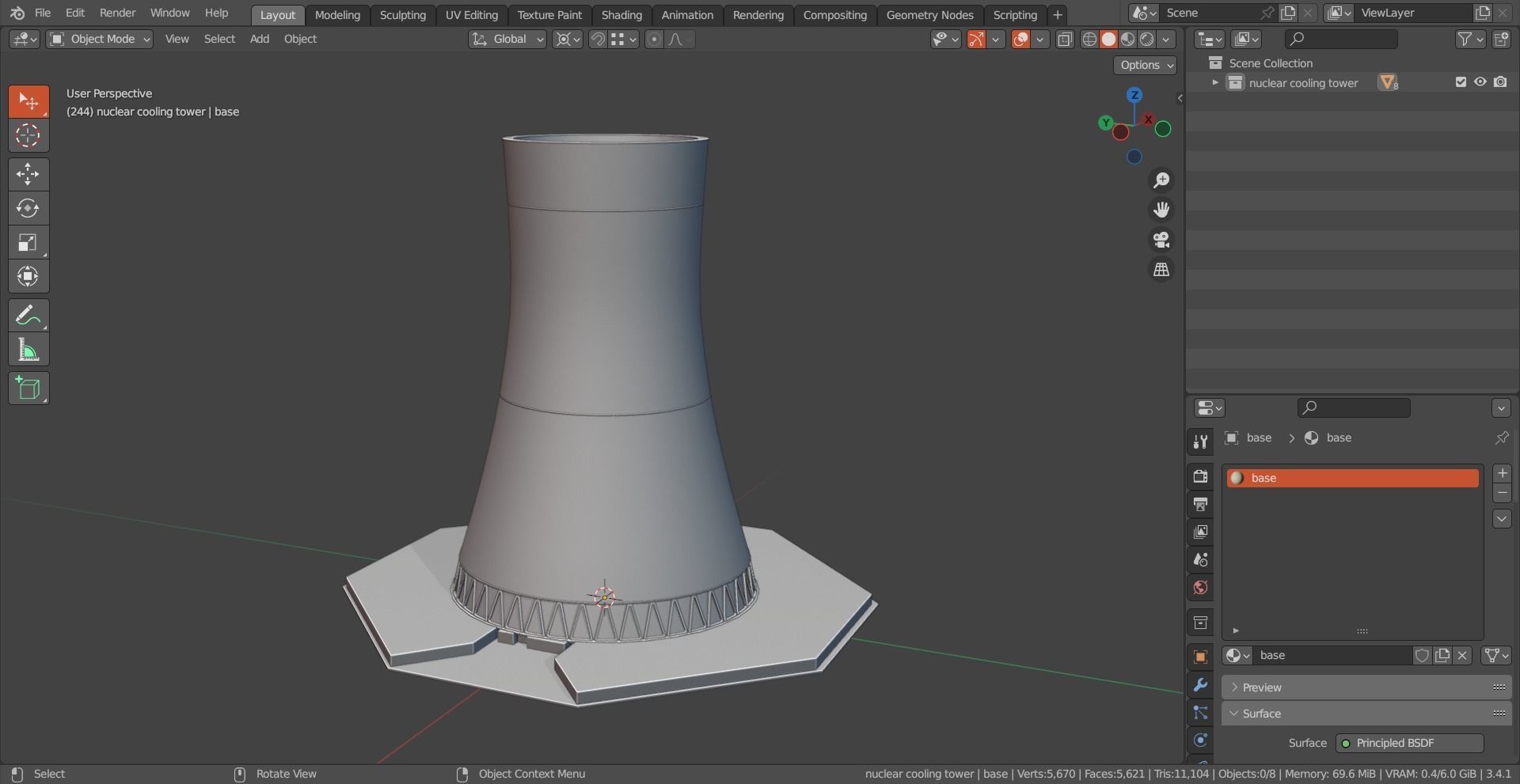 Nuclear Power Plant Cooling Tower Base Mesh free VR / AR / low-poly 3D ...