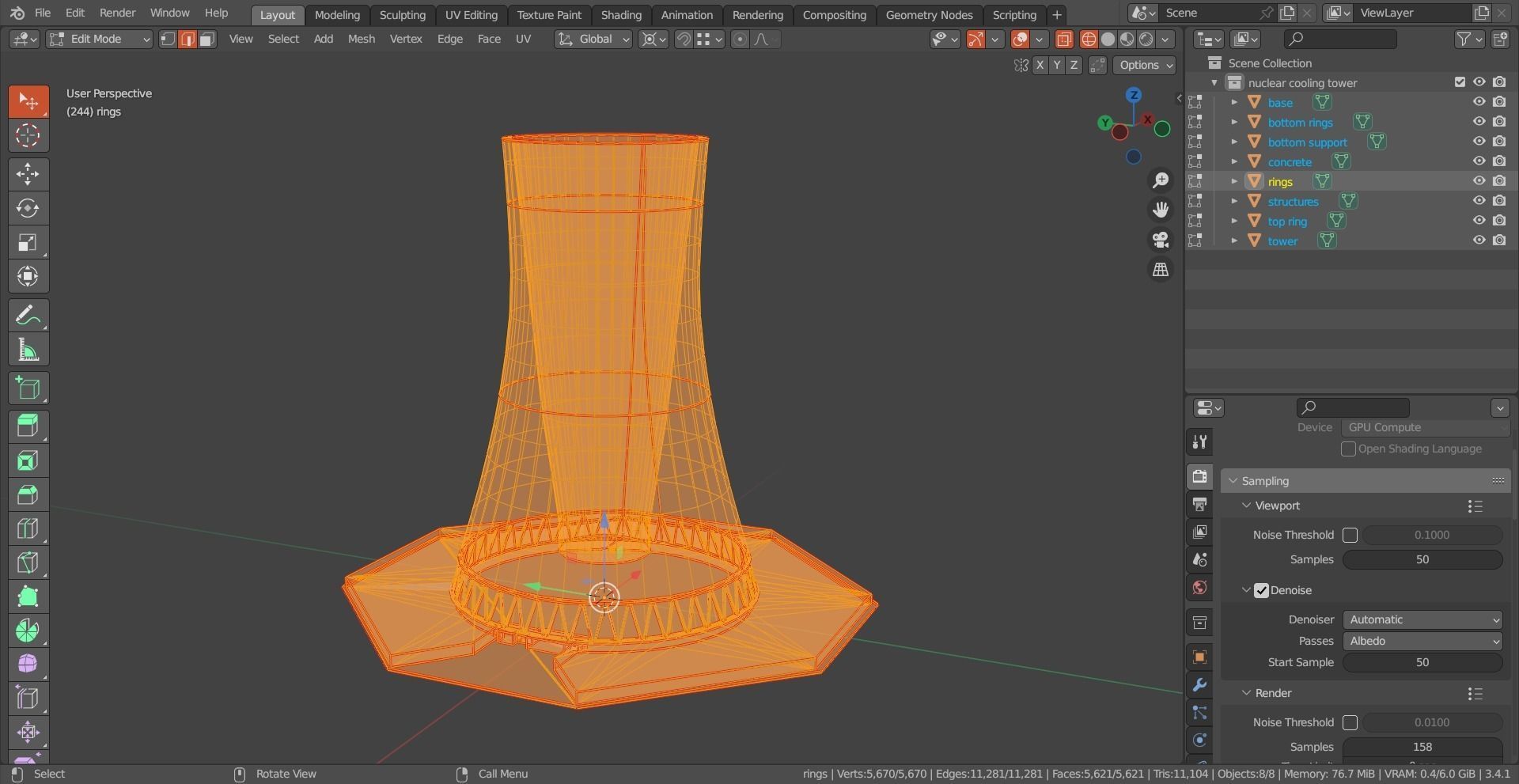 Nuclear Power Plant Cooling Tower Base Mesh free VR / AR / low-poly 3D ...