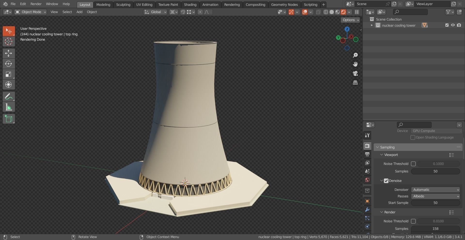 Nuclear Power Plant Cooling Tower Base Mesh free VR / AR / low-poly 3D ...