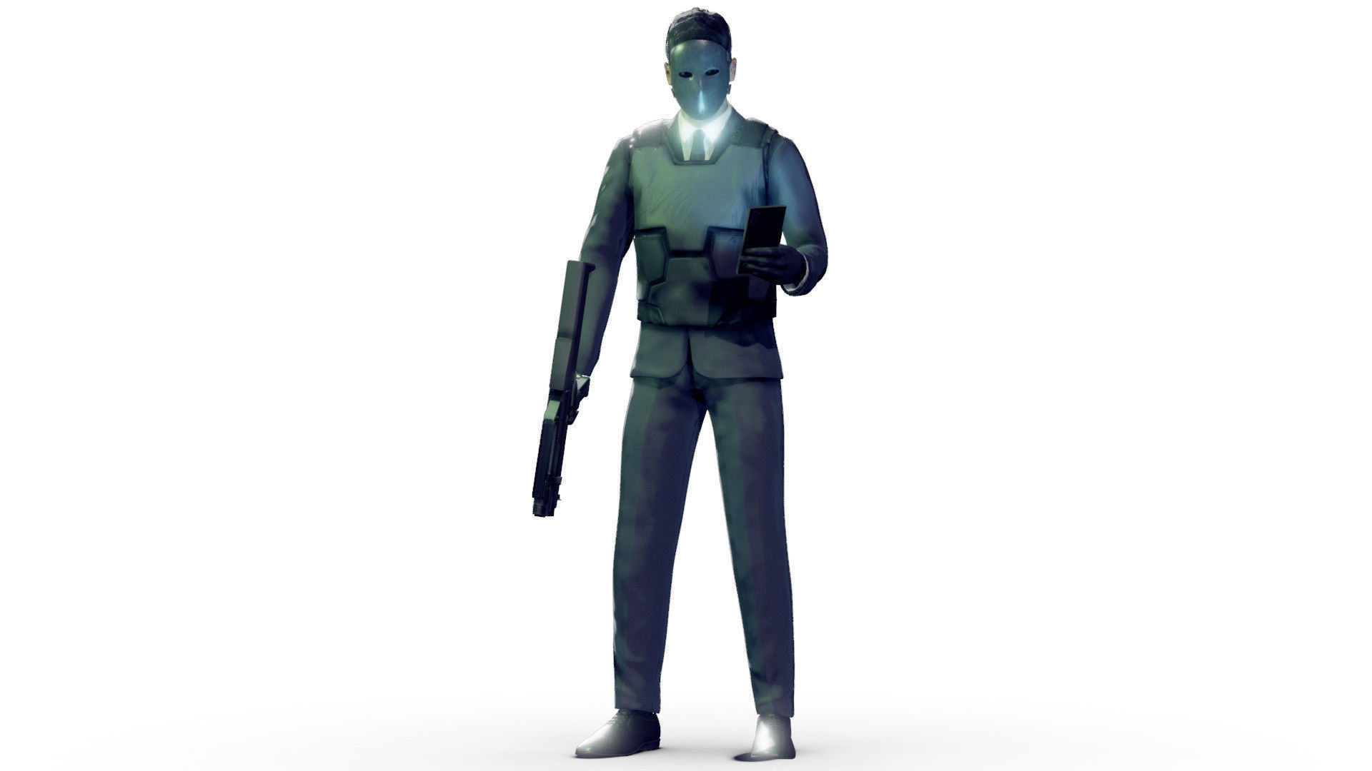 3D model Futuristic Security Guard VR / AR / low-poly | CGTrader