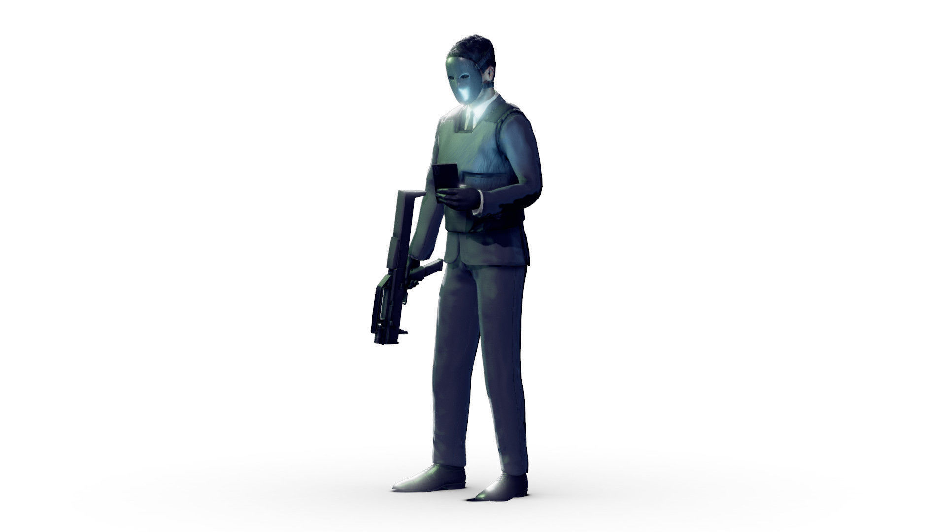 3D model Futuristic Security Guard VR / AR / low-poly | CGTrader