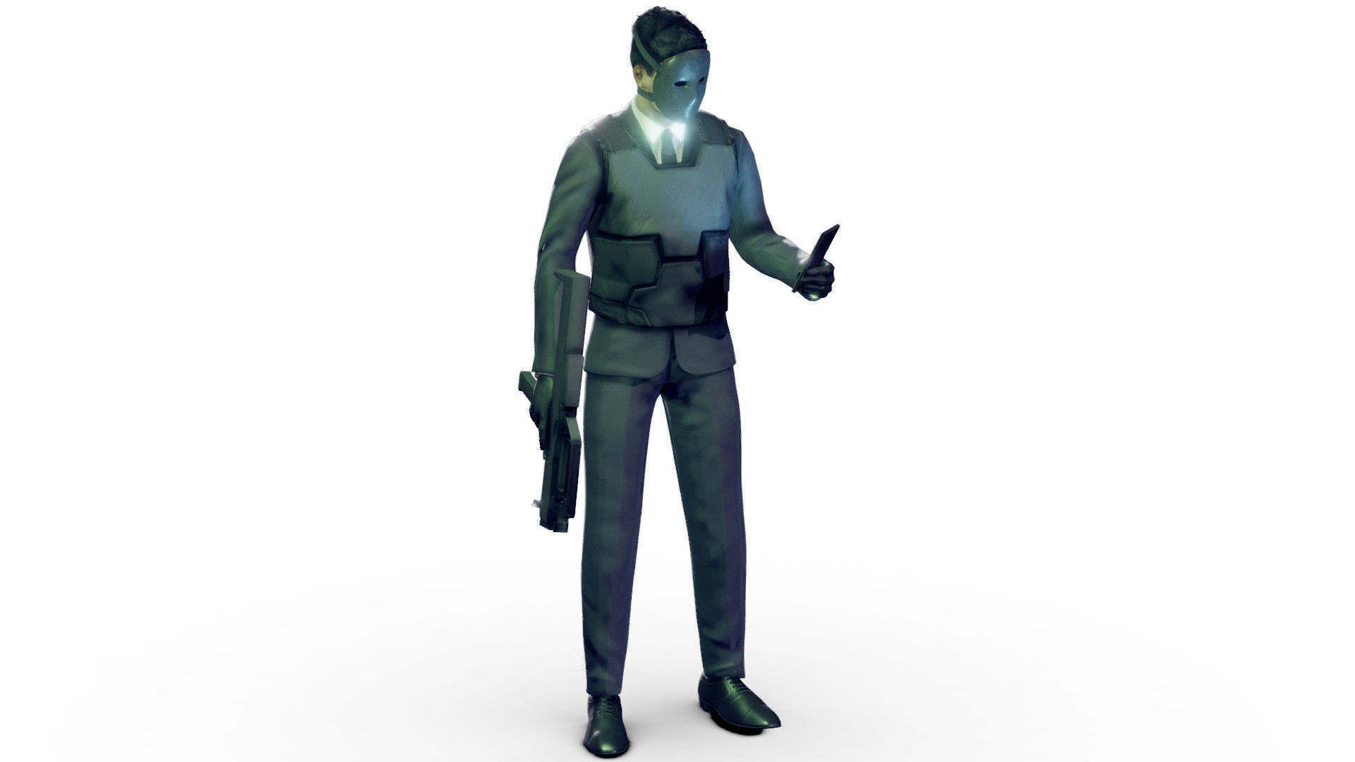 3D model Futuristic Security Guard VR / AR / low-poly | CGTrader