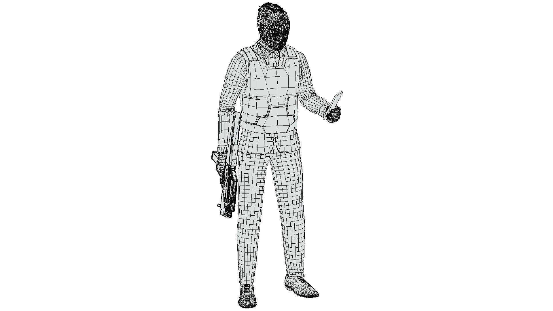 3D model Futuristic Security Guard VR / AR / low-poly | CGTrader