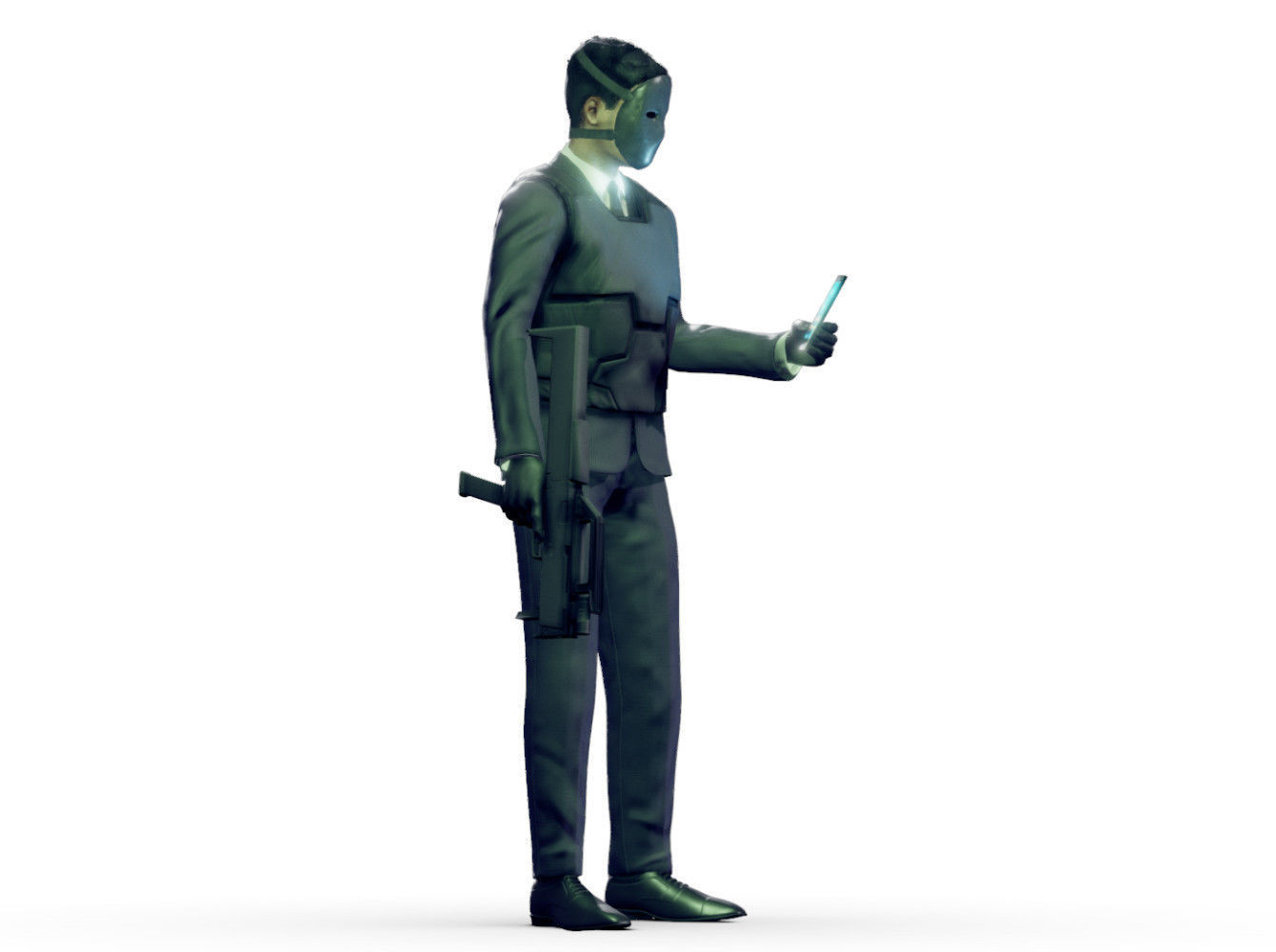 3D model Futuristic Security Guard VR / AR / low-poly | CGTrader
