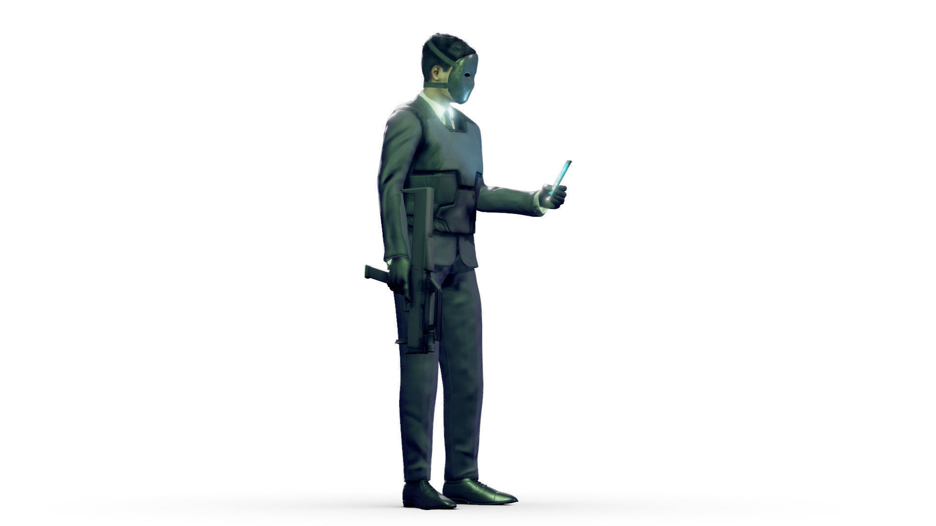 3D model Futuristic Security Guard VR / AR / low-poly | CGTrader