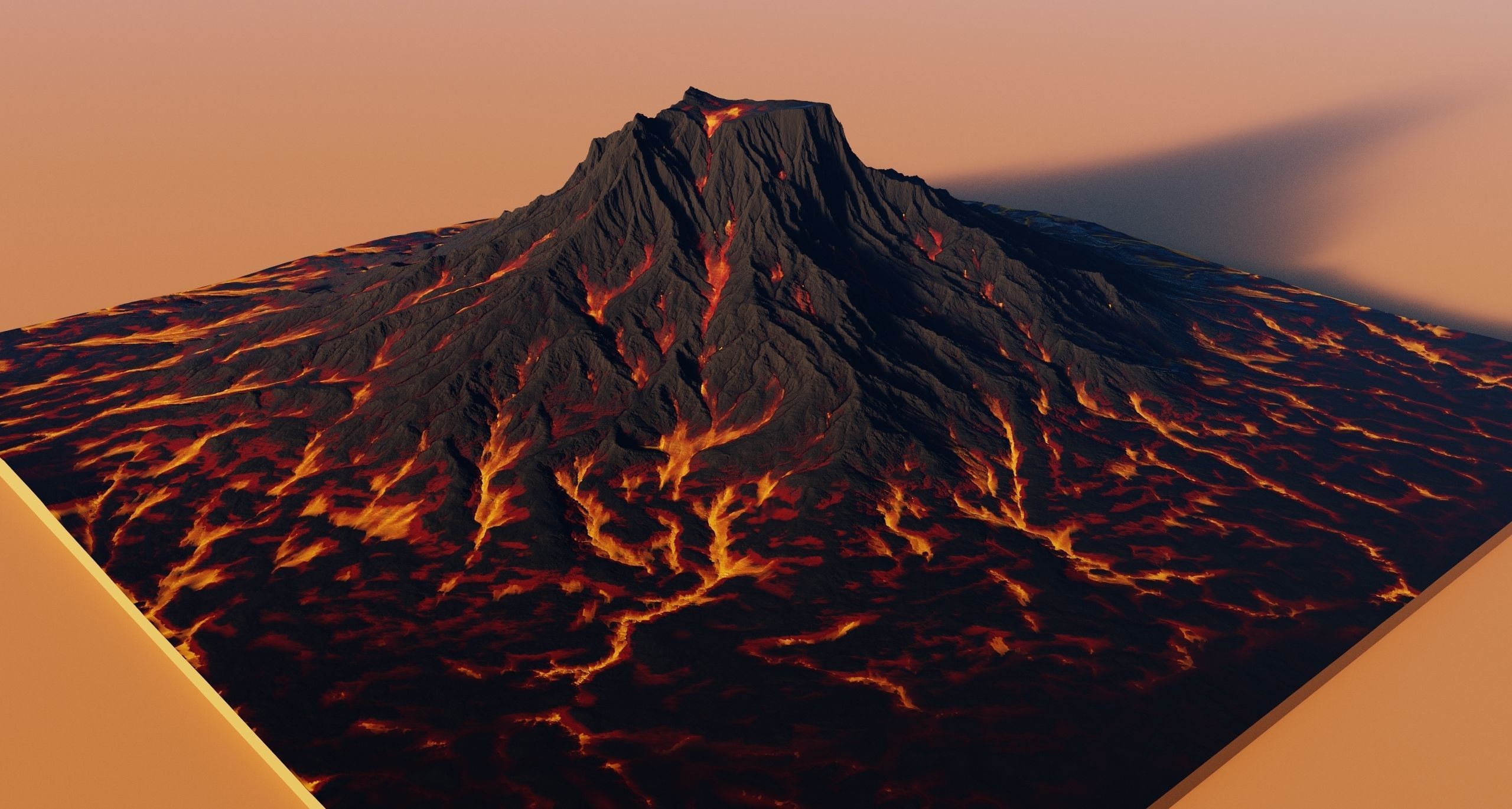 Volcano Terrain 3D model | CGTrader