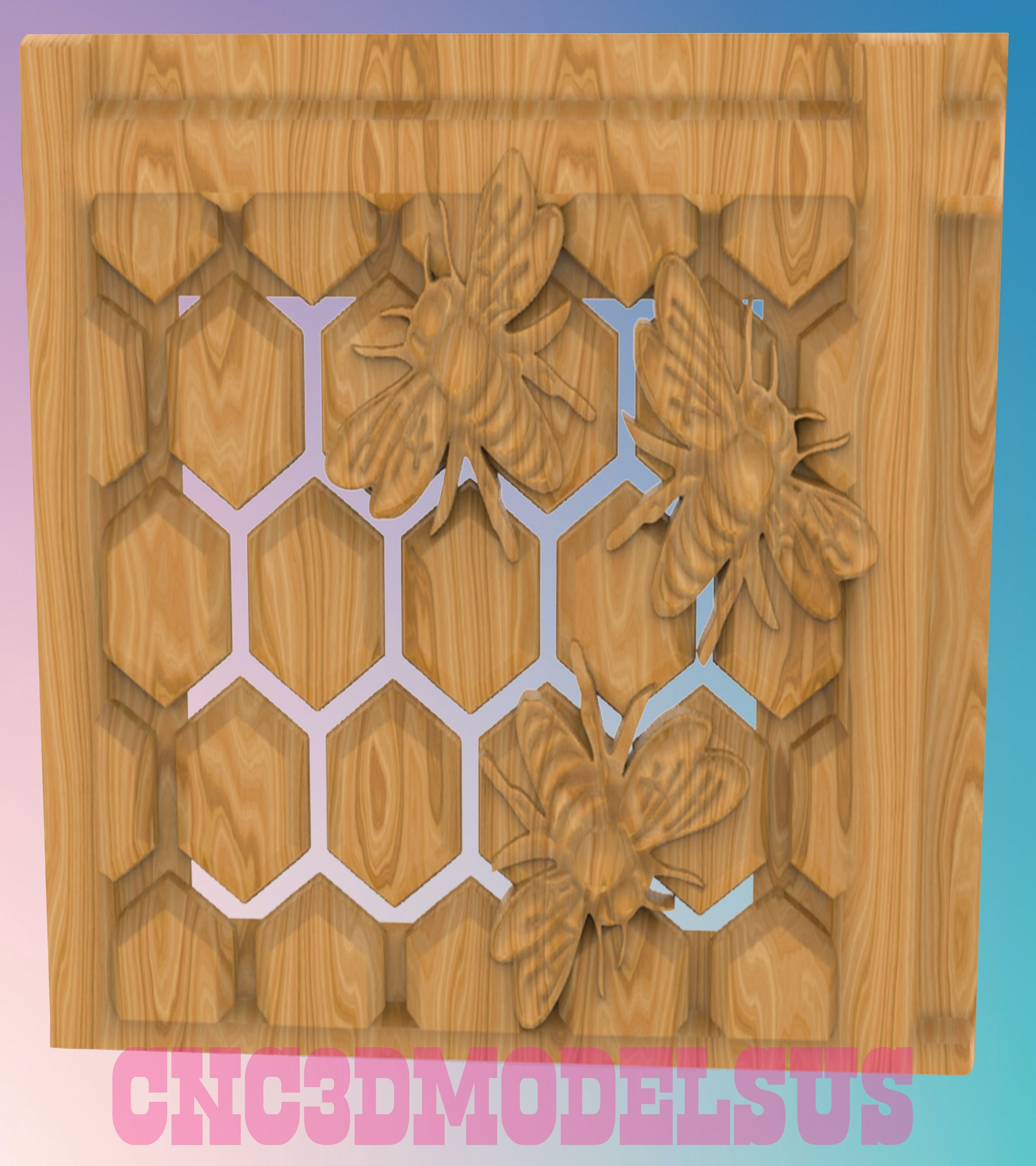 The Bee Hive Love 3D MODEL STL FILE FOR CNC ROUTER LASER 3D model 3D ...