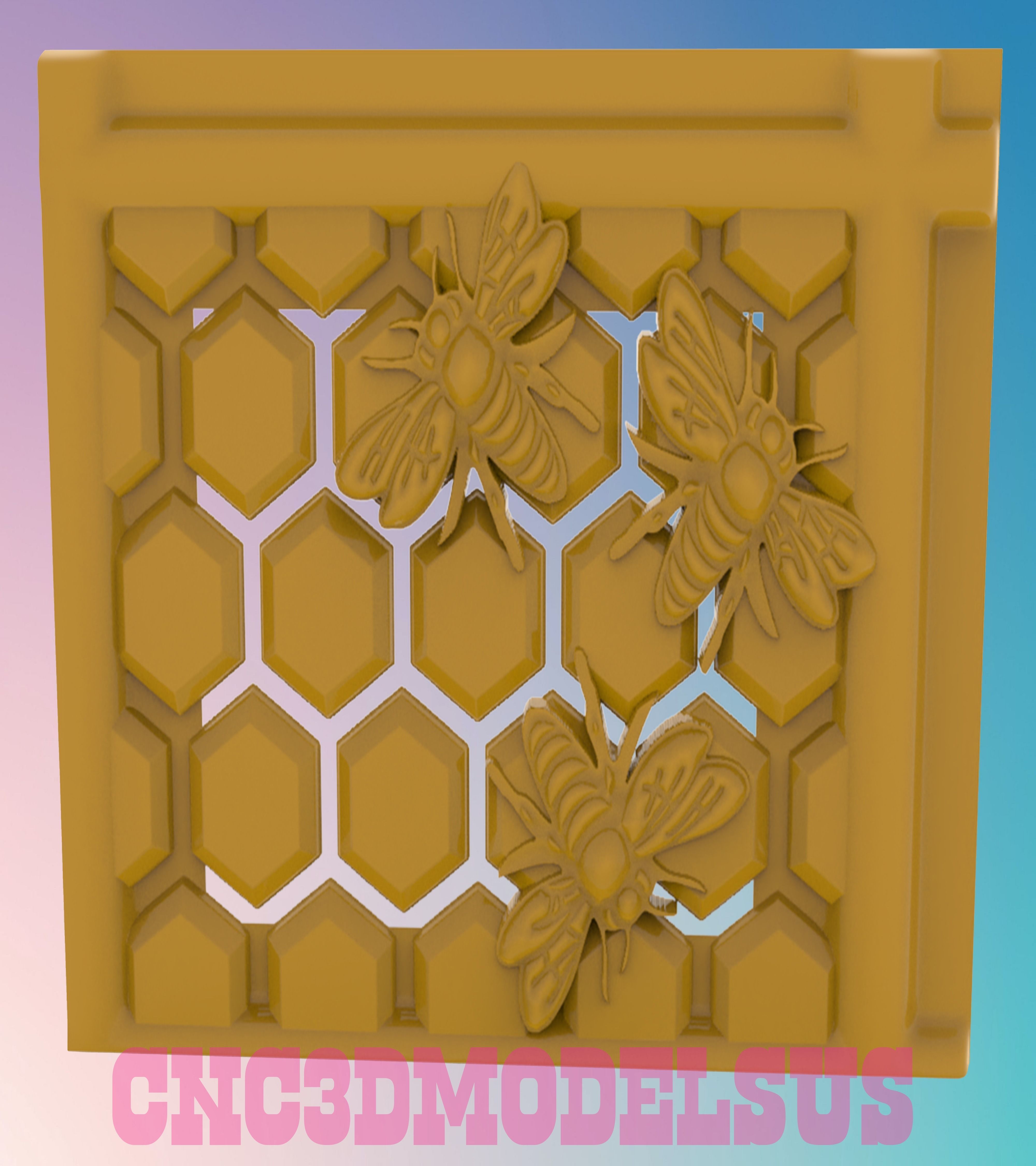 The Bee Hive Love 3D MODEL STL FILE FOR CNC ROUTER LASER 3D model 3D printable | CGTrader