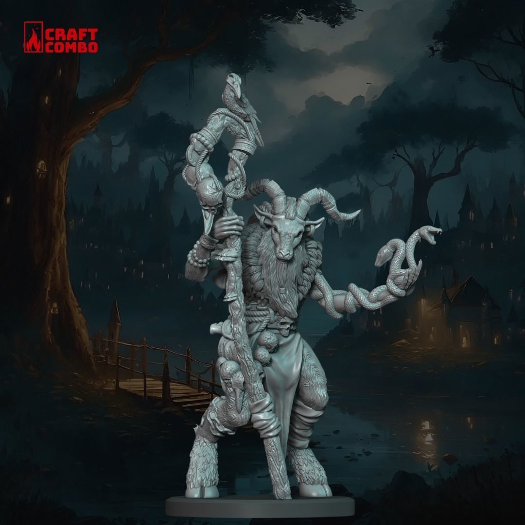 DnD Mini - Satyr Druid 3D model 3D printable | CGTrader