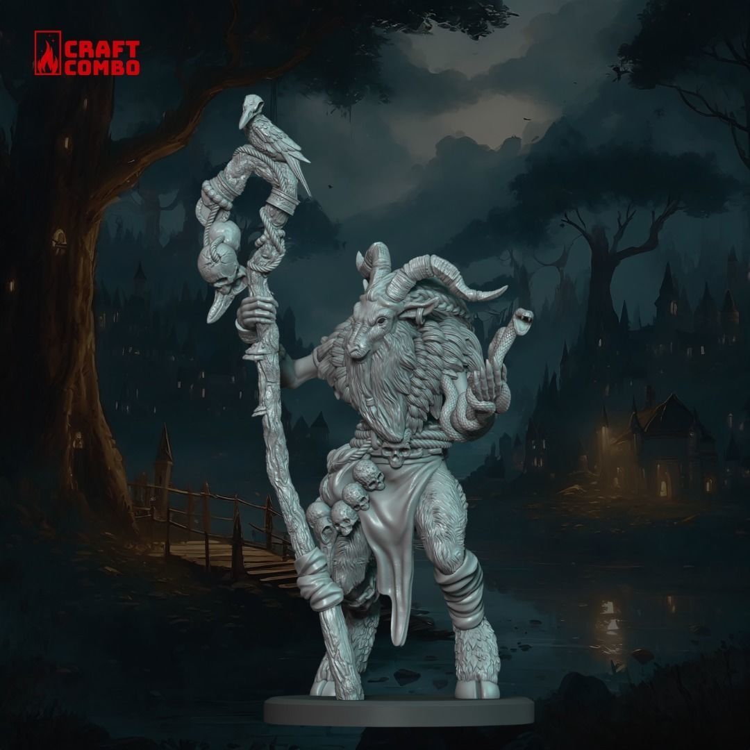 DnD Mini - Satyr Druid 3D model 3D printable | CGTrader