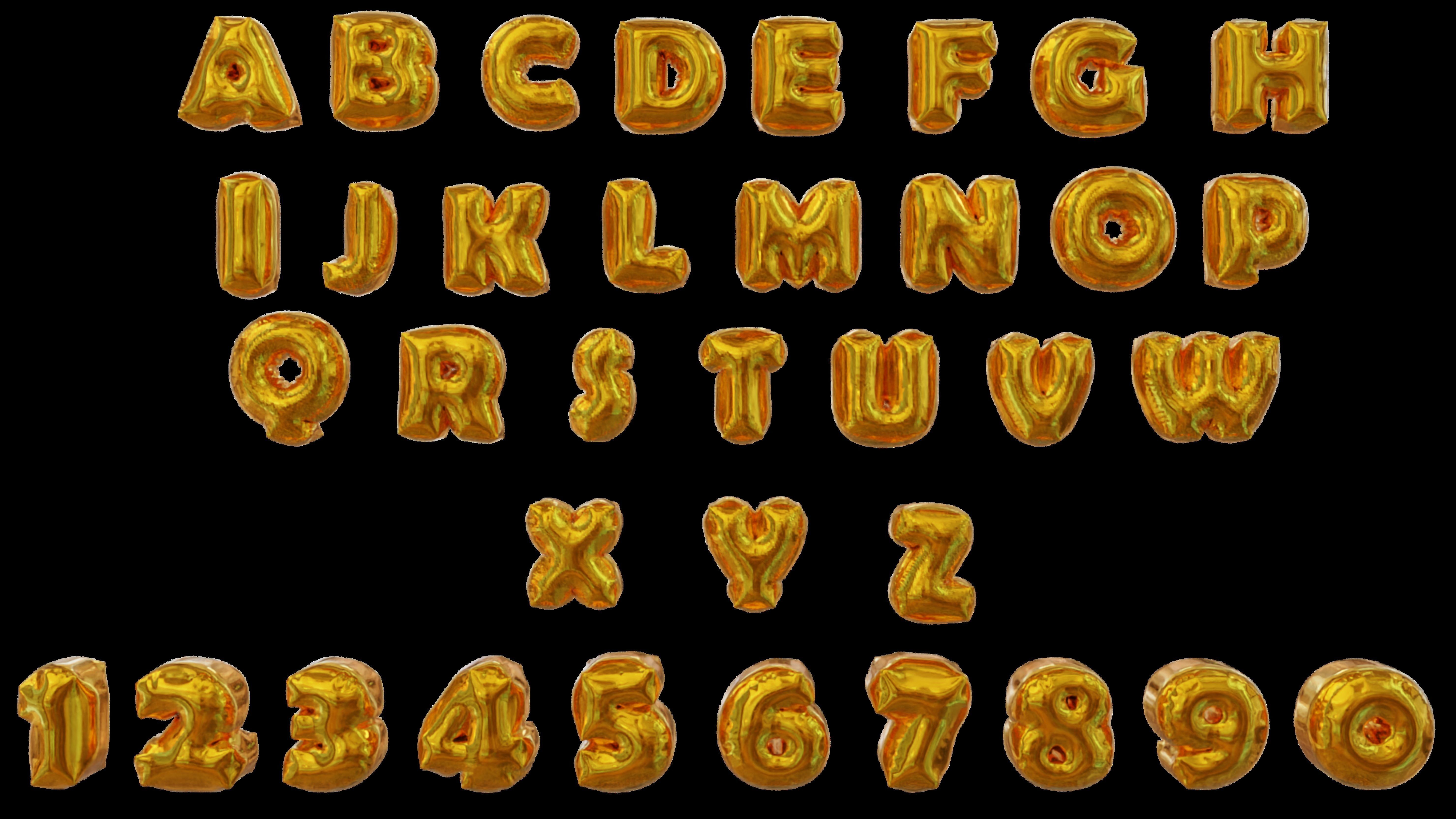Birthday 3D Balloons Alphabets A to Z- 0 to 9 3D model | CGTrader