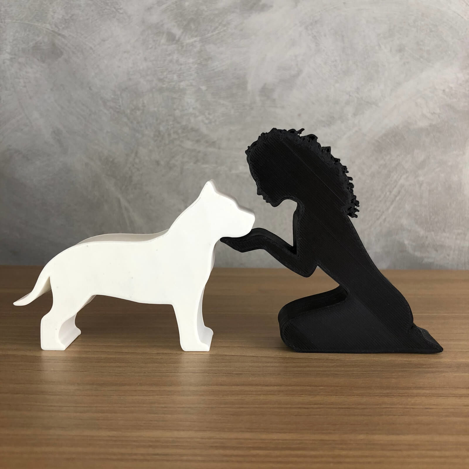 Girl and her American Bully -wavy hair- for 3D printer 3D model 3D ...