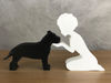 Girl and her American Bully -afro hair- for 3D printer 3D model 3D ...