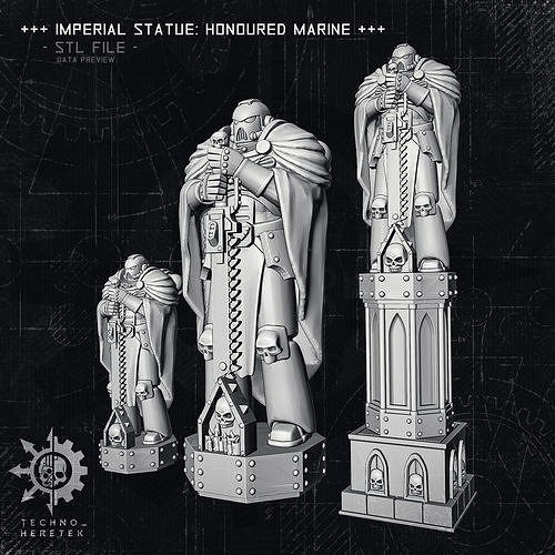 Imperial Statue - Honored Marine for Wh40K Tabletop 3D model 3D ...