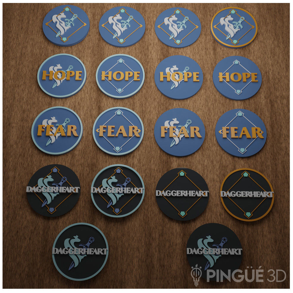 DAGGERHEART TOKENS - FEAR AND HOPE 3D model 3D printable | CGTrader