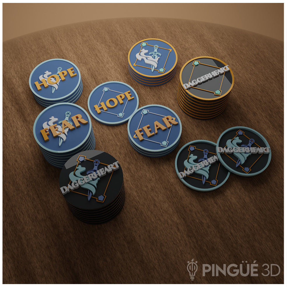 DAGGERHEART TOKENS - FEAR AND HOPE 3D model 3D printable | CGTrader