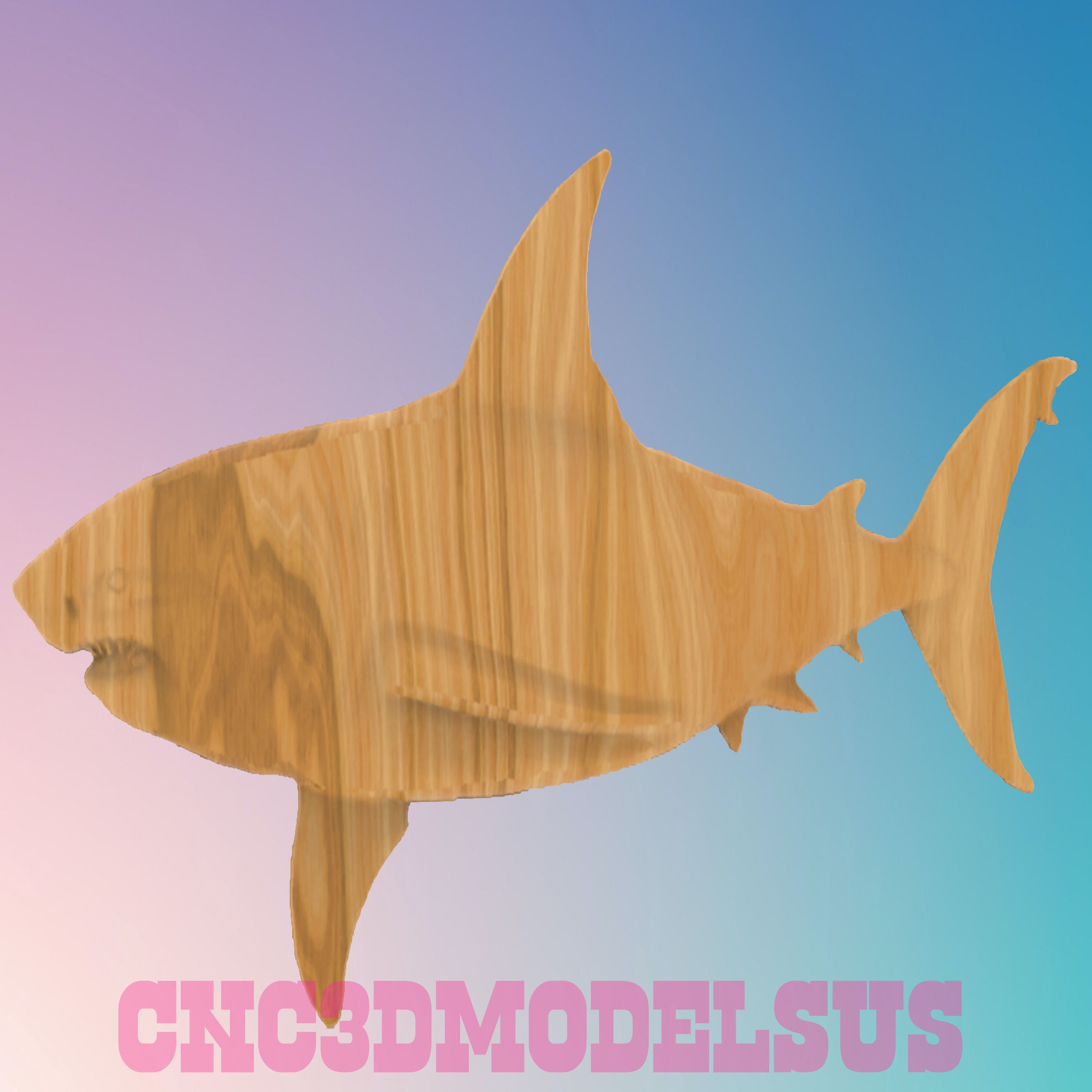 Shark 3D MODEL STL FILE FOR CNC ROUTER LASER 3D model 3D printable ...