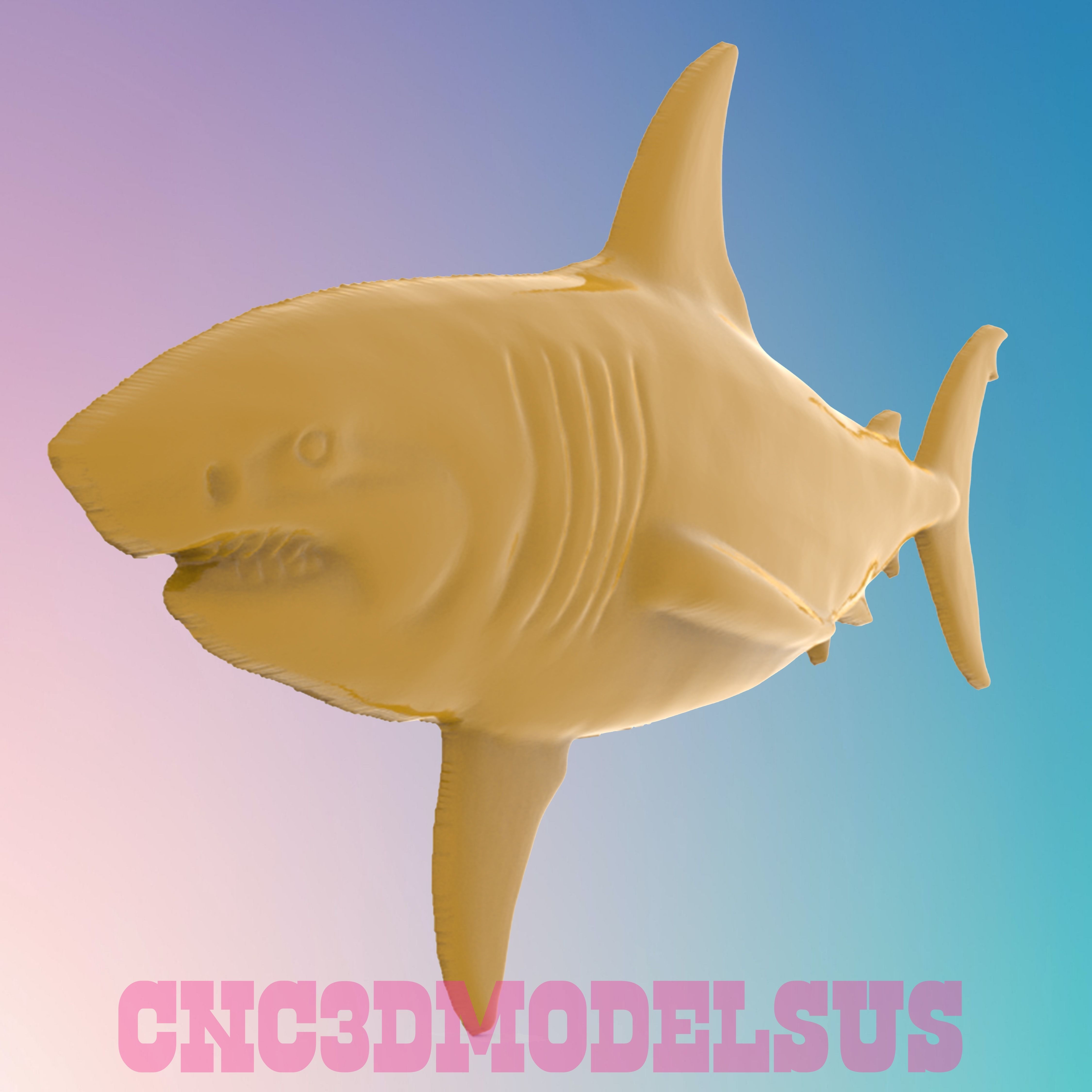 Shark 3D MODEL STL FILE FOR CNC ROUTER LASER 3D model 3D printable ...