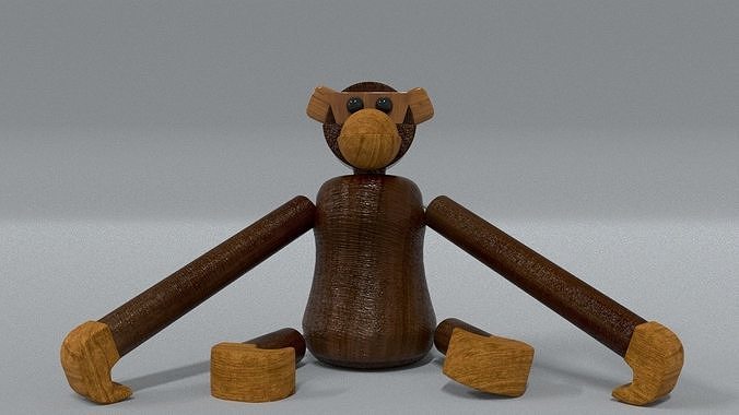 3D model laos Wood Monkey VR / AR / low-poly | CGTrader
