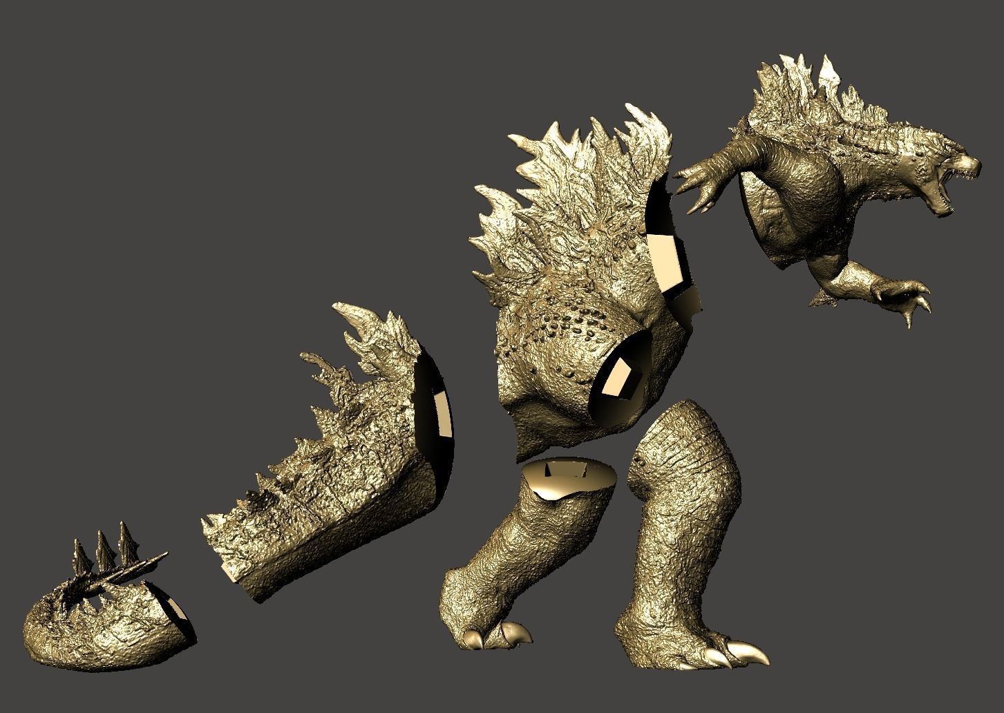 GODZILLA EVOLVED RUNNING x KONG 2024 SHIMO ULTRA DETAILED STL 3D model ...