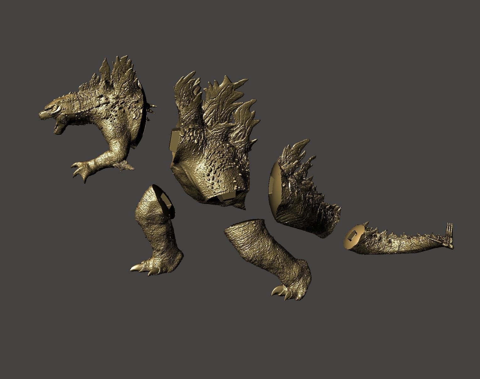 GODZILLA EVOLVED RUNNING x KONG 2024 SHIMO ULTRA DETAILED STL 3D model ...