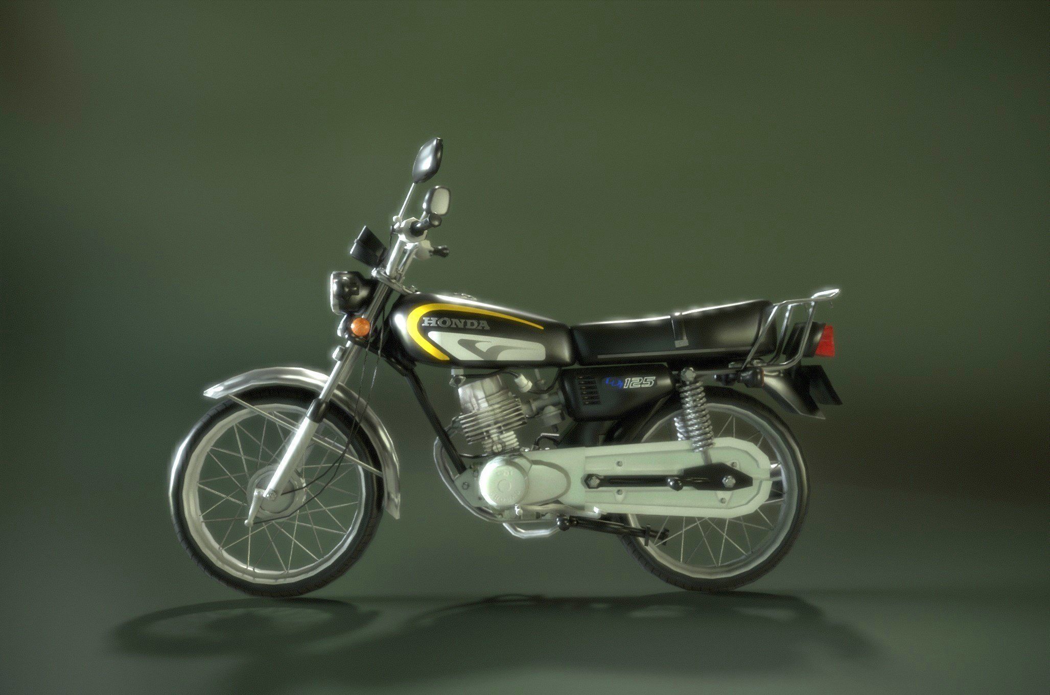 3D model Honda CG 125 motorcycle VR / AR / low-poly | CGTrader