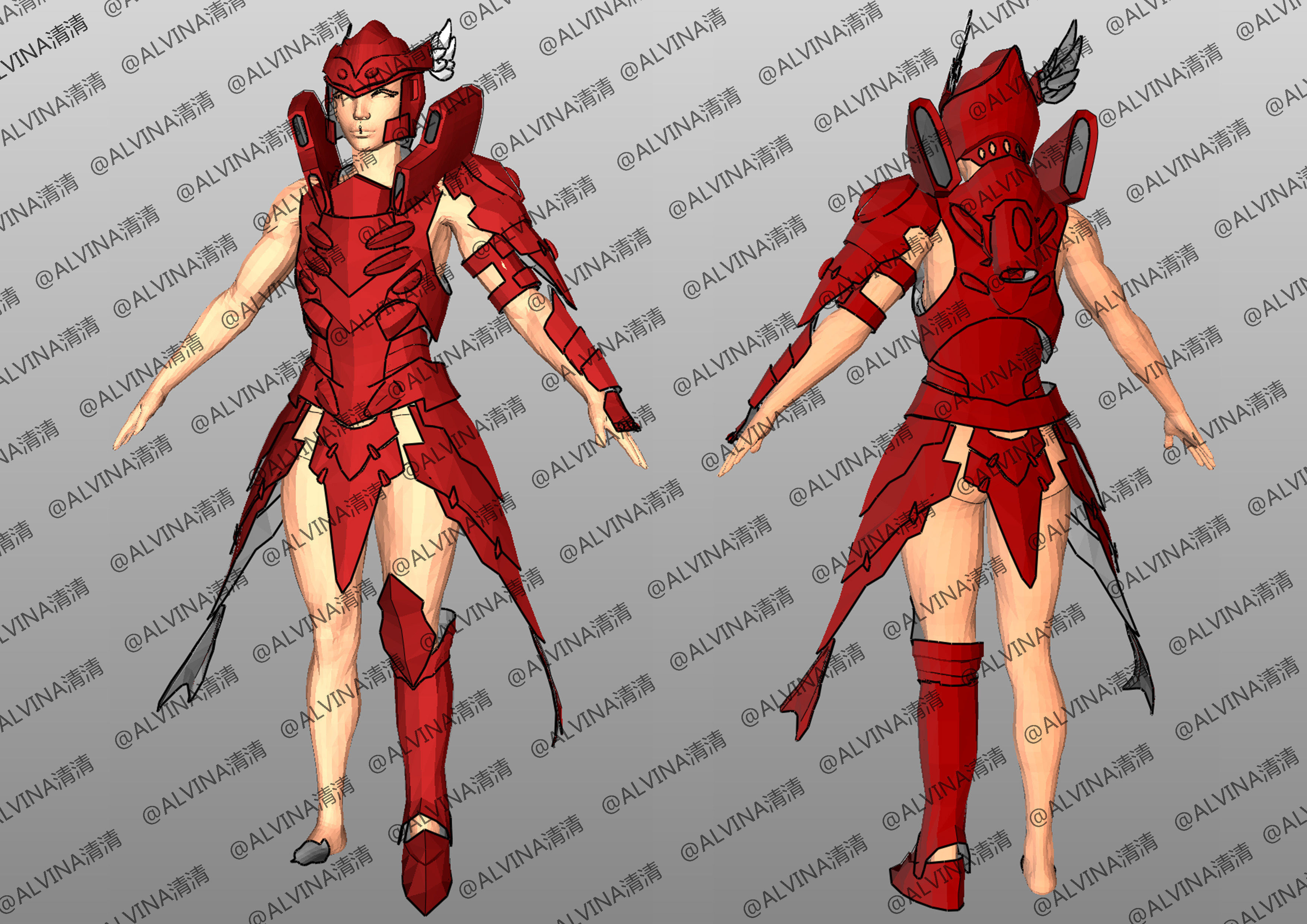 3D model Overlord Shaltier Bloodfallen Armor - DIY Cosplay Pepakura Foam VR / AR / low-poly ...