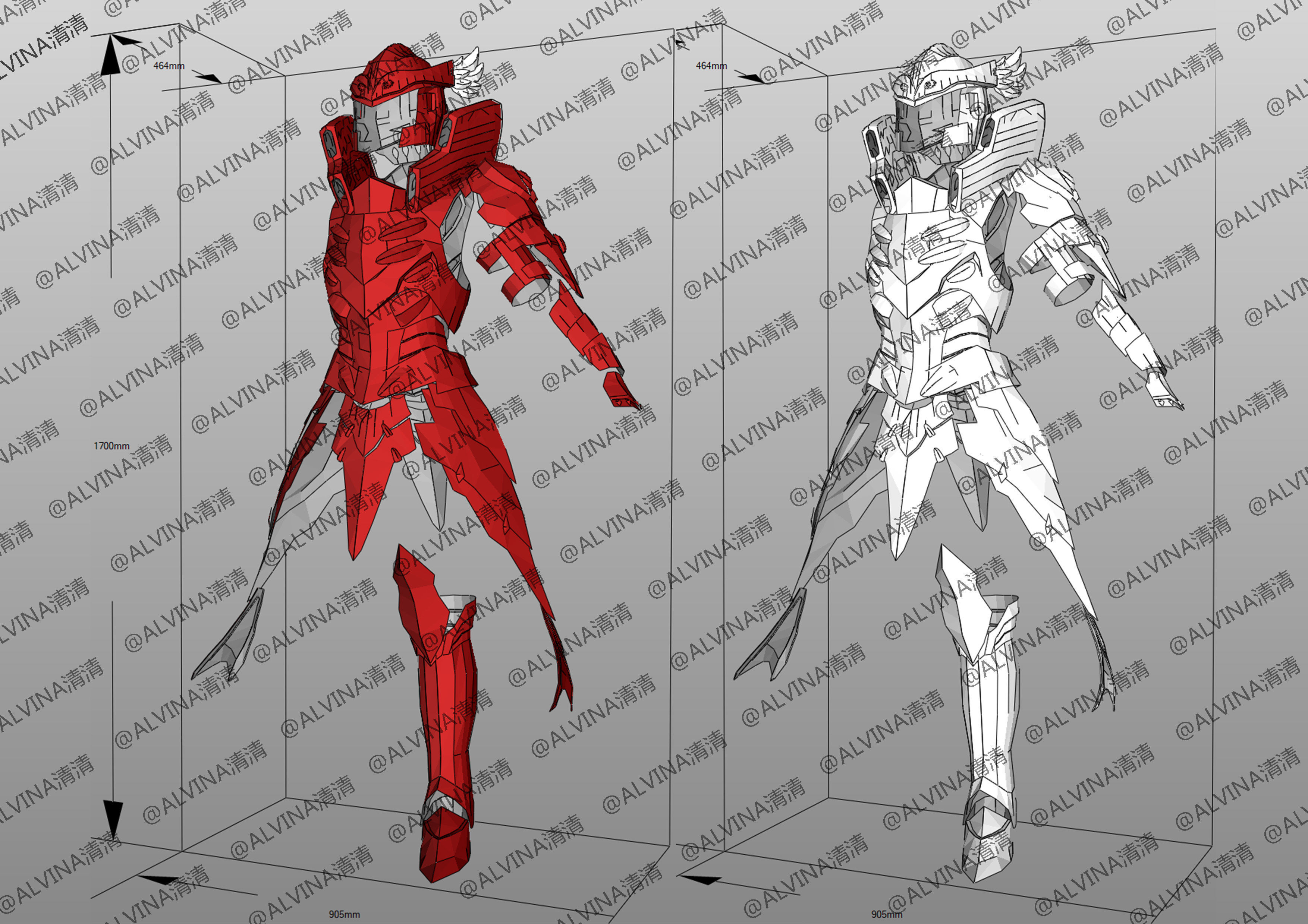 3D model Overlord Shaltier Bloodfallen Armor - DIY Cosplay Pepakura ...