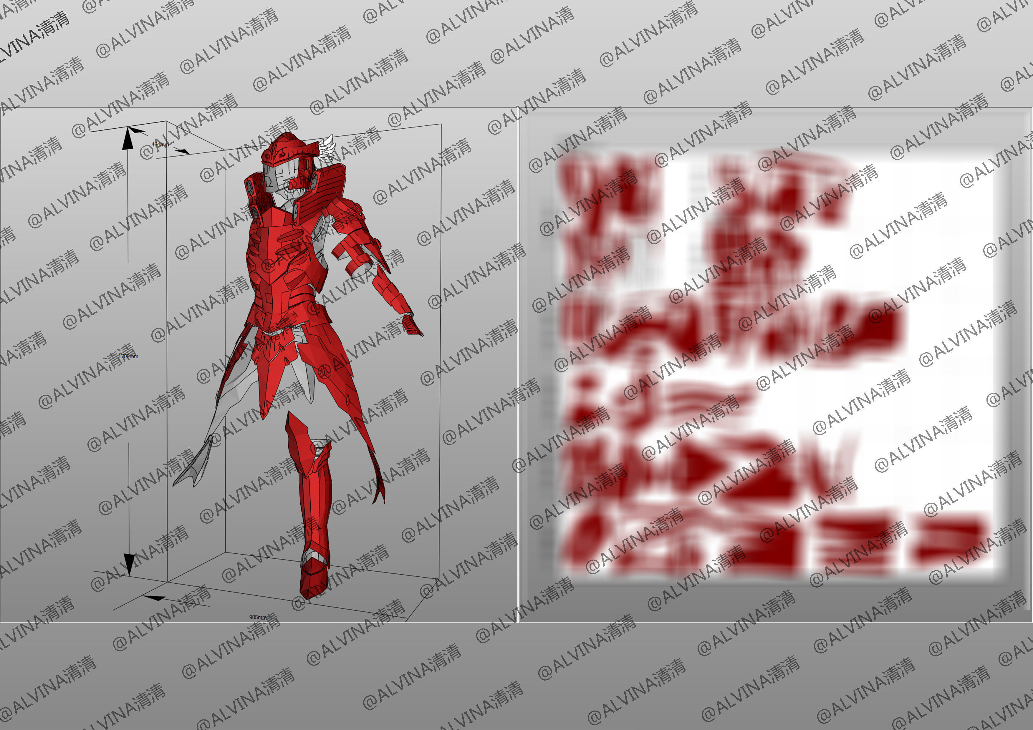 3D model Overlord Shaltier Bloodfallen Armor - DIY Cosplay Pepakura ...