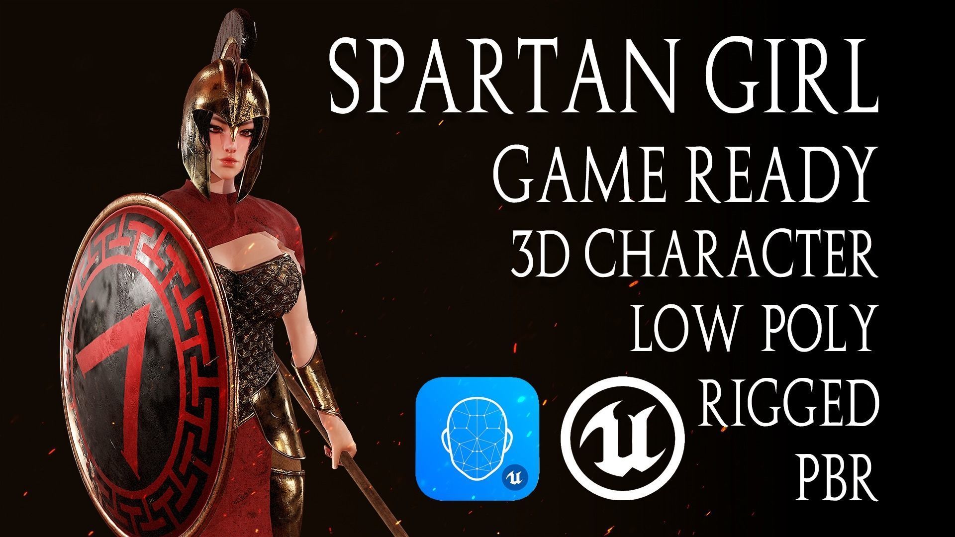 3D model Spartan Girl - Game Ready VR / AR / low-poly | CGTrader