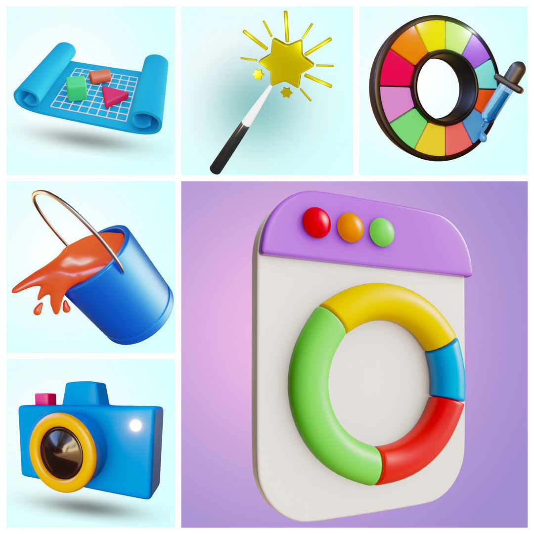 70 high resolution 4K mega 3D icon pack 3D model | CGTrader