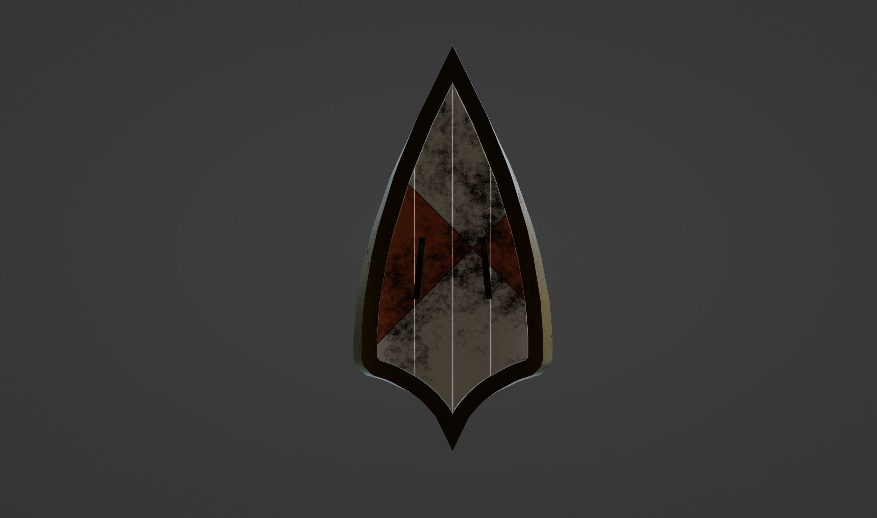 Tri-Parted Pointed Heraldic Shield 3D model | CGTrader