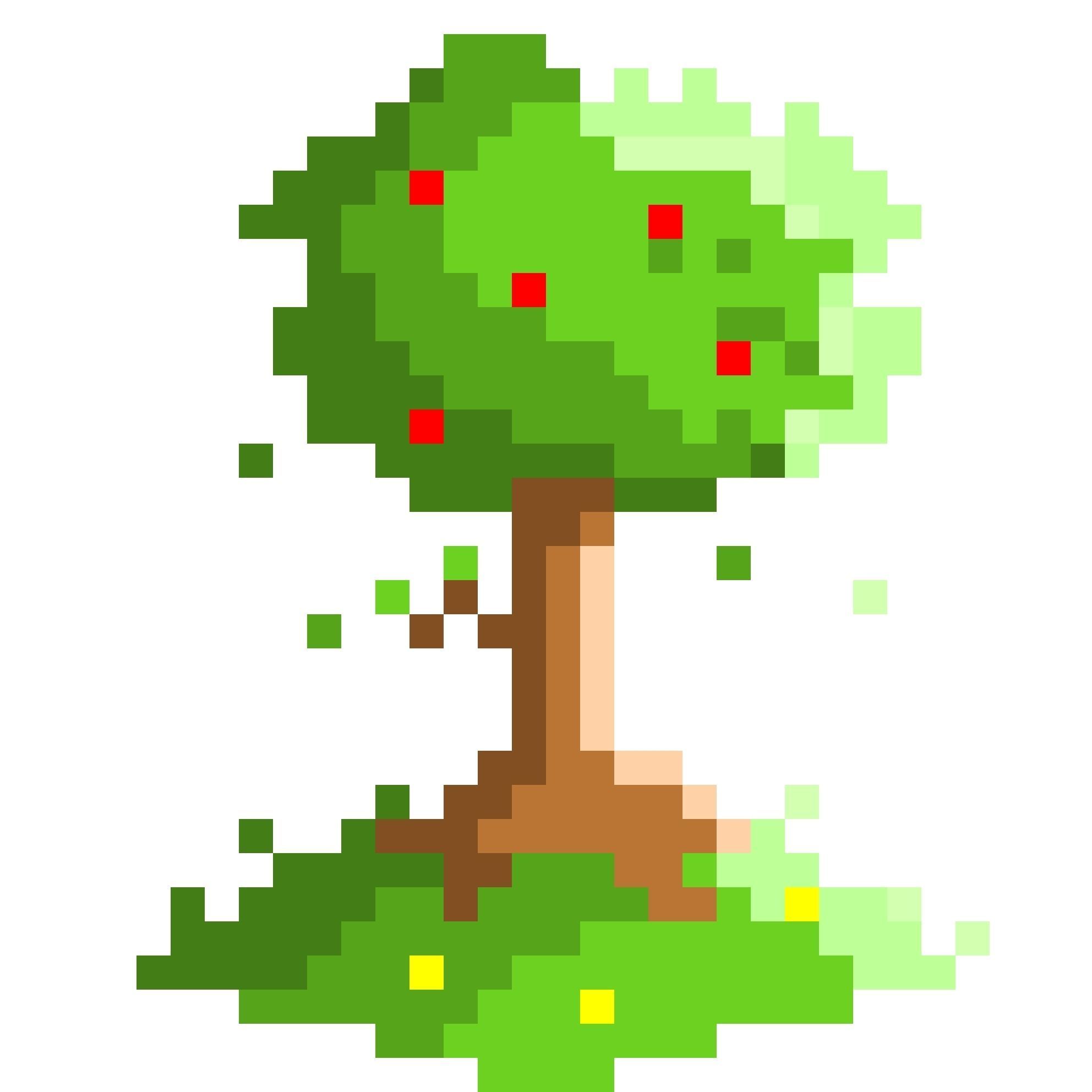 Pixel Art Only Tree 3D model animated | CGTrader