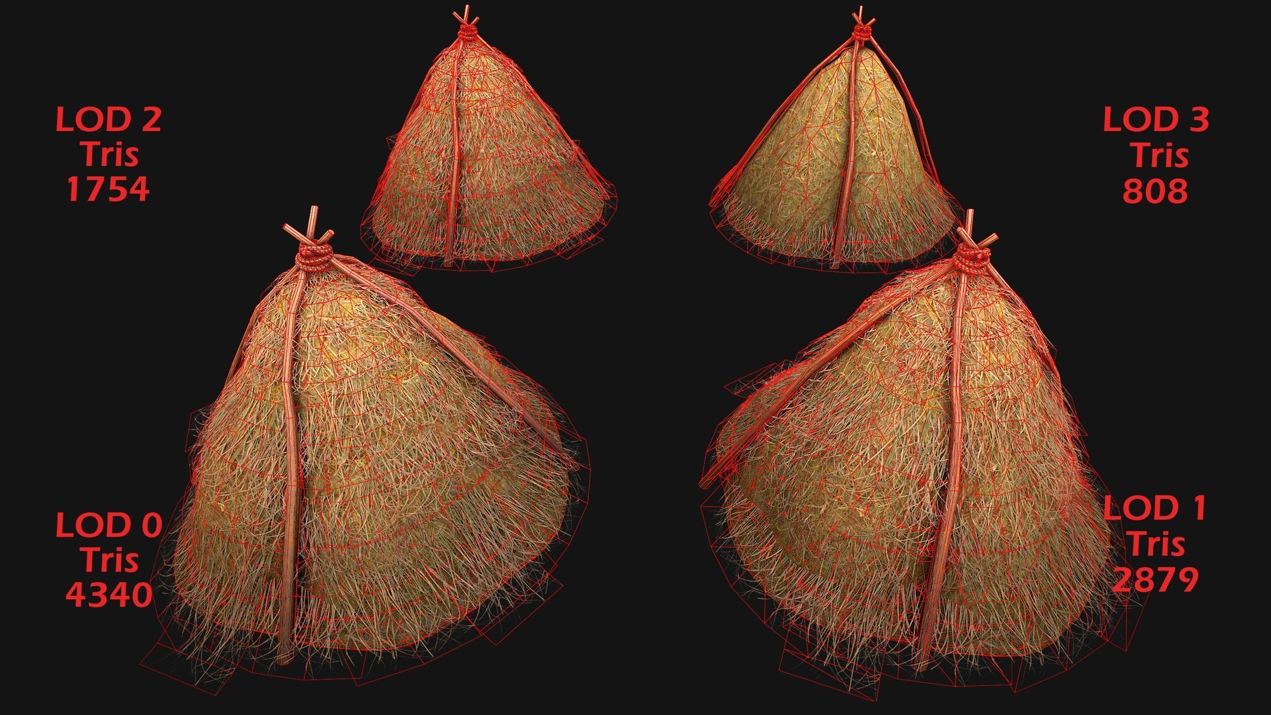 3D model Hay Haystack Bale Farm Pack VR / AR / low-poly | CGTrader