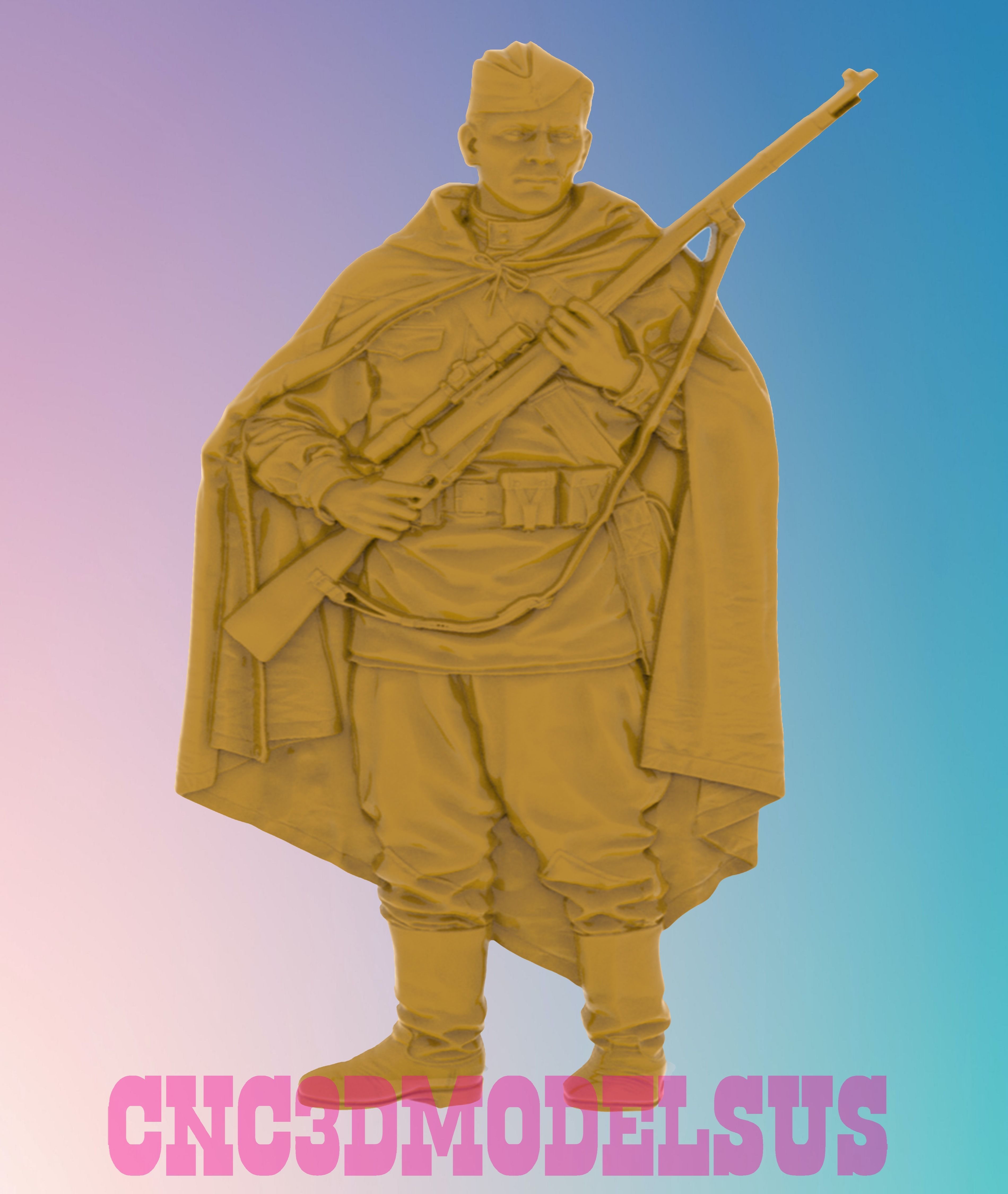 Soldier 3d Model Stl File For Cnc Router Laser 3d Model 3d Printable
