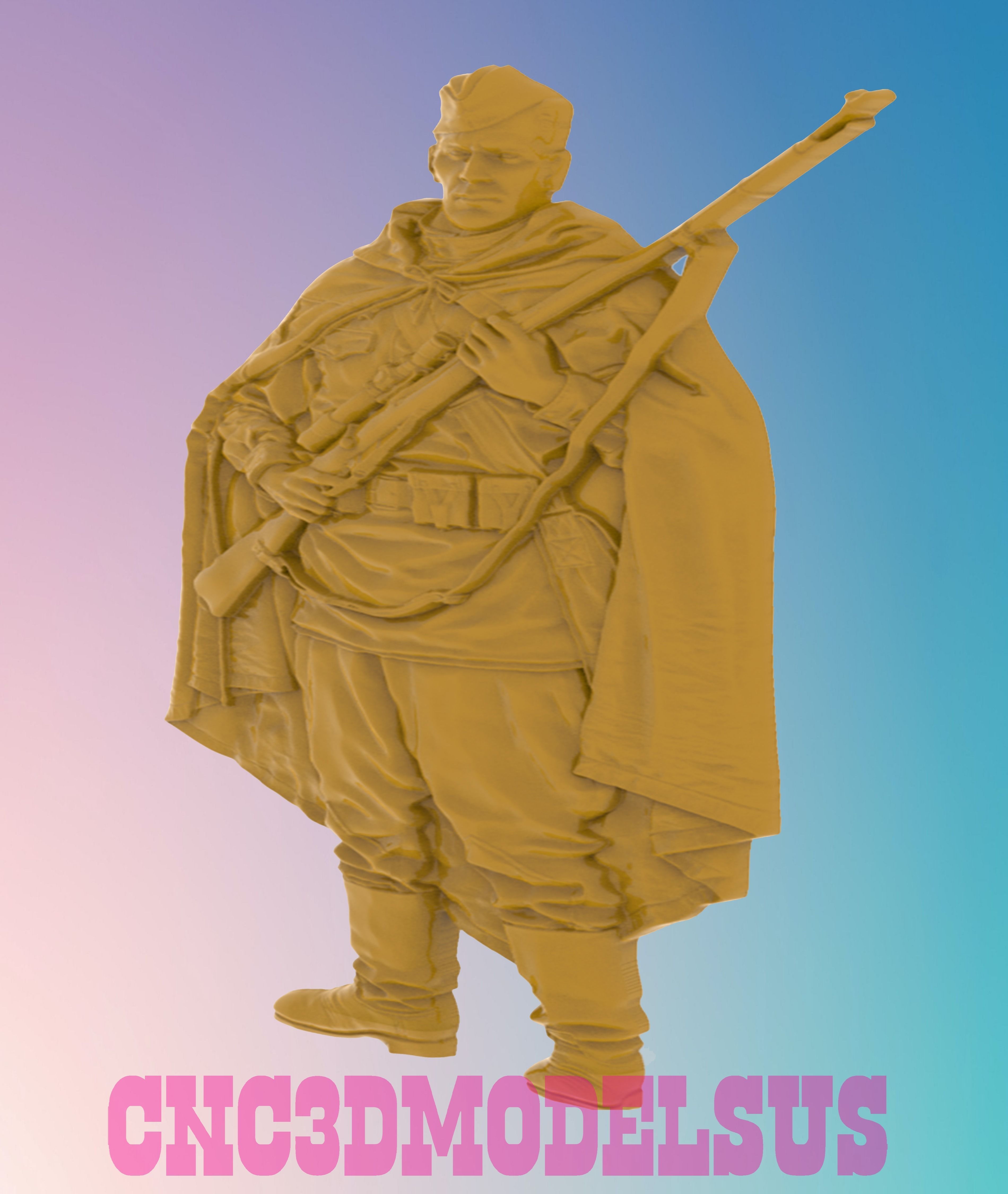 Soldier 3d Model Stl File For Cnc Router Laser 3d Model 3d Printable