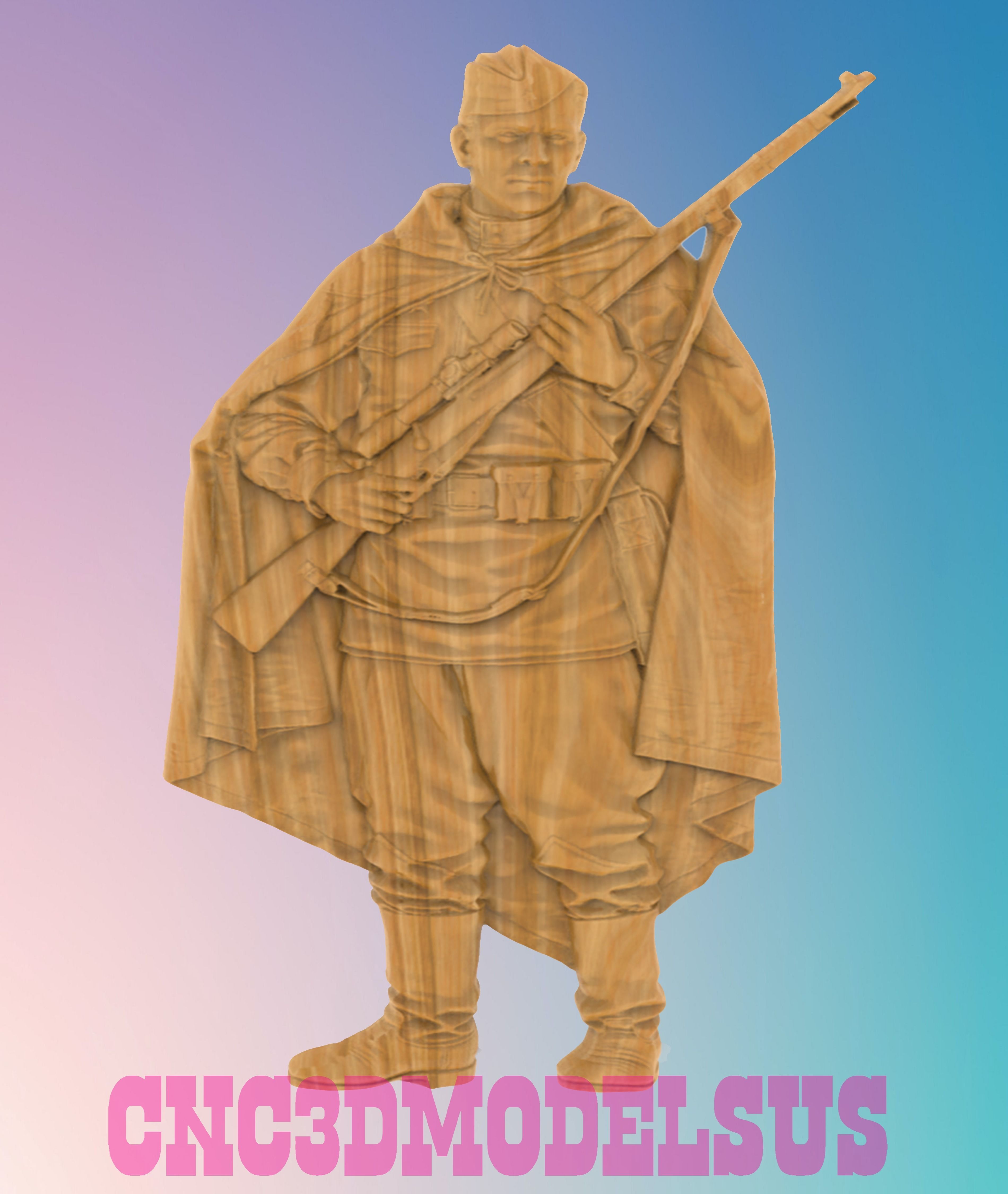 Soldier 3d Model Stl File For Cnc Router Laser 3d Model 3d Printable