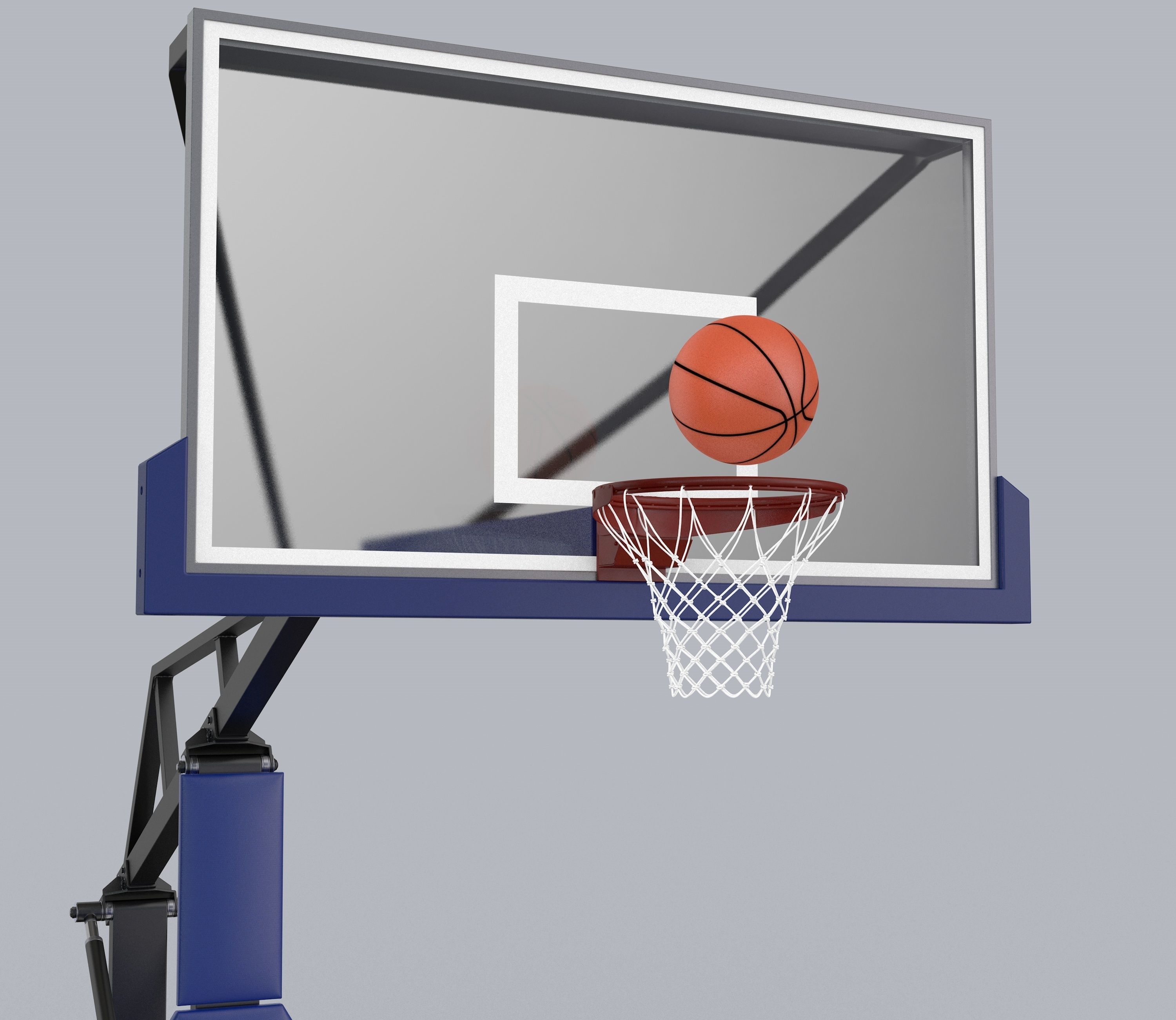 Basketball Backboard and Ball 3D model | CGTrader