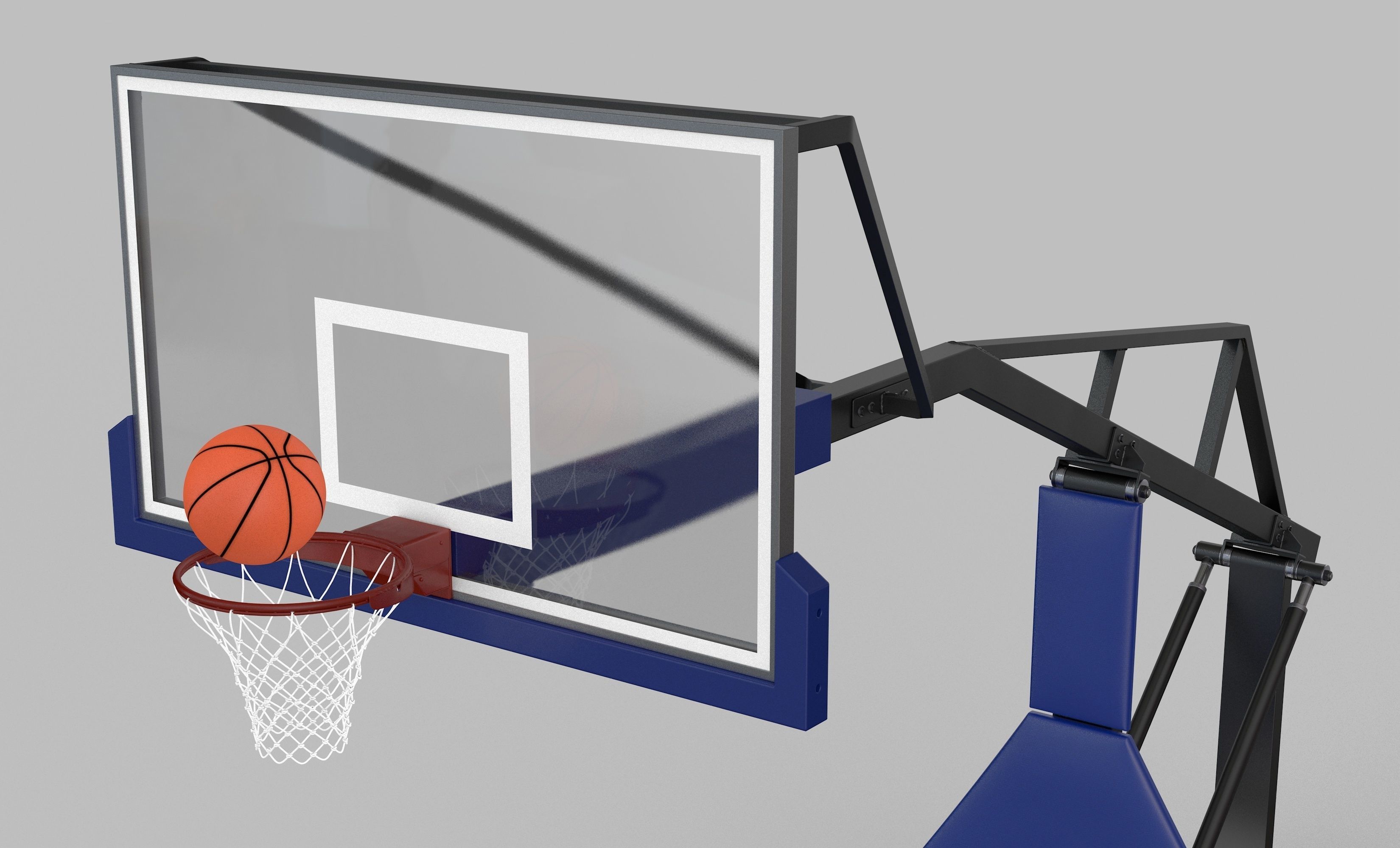 Basketball Backboard and Ball 3D model | CGTrader