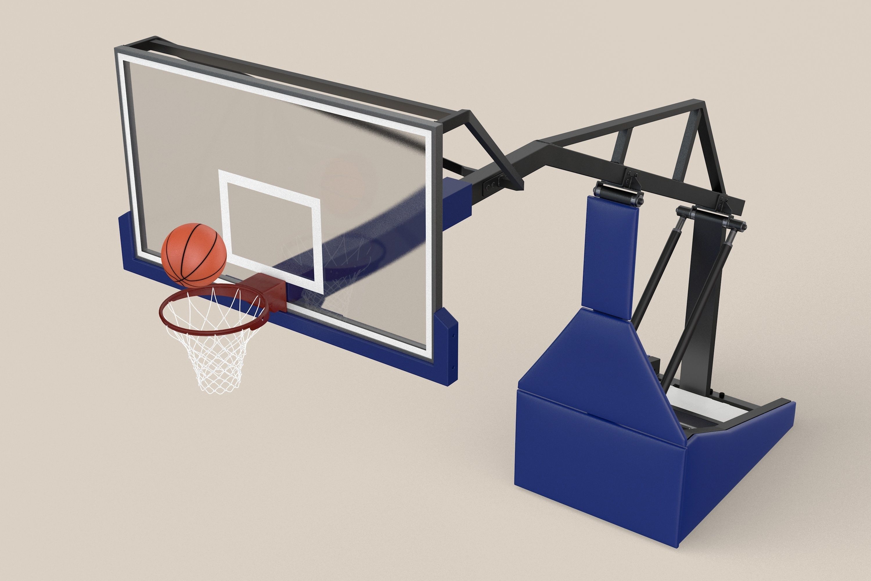 Basketball Backboard and Ball 3D model | CGTrader