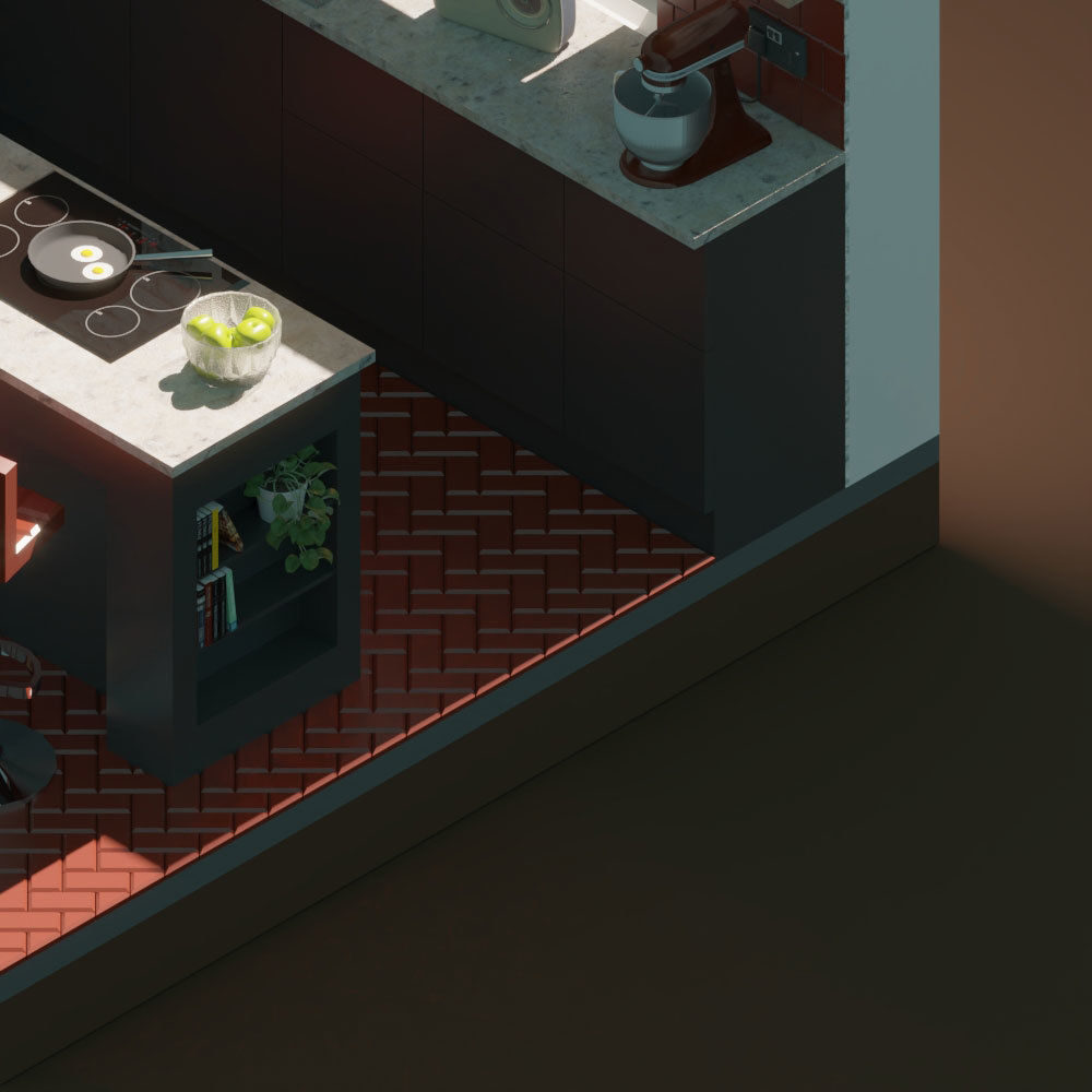 Stylized Isometric Kitchen 3D model | CGTrader