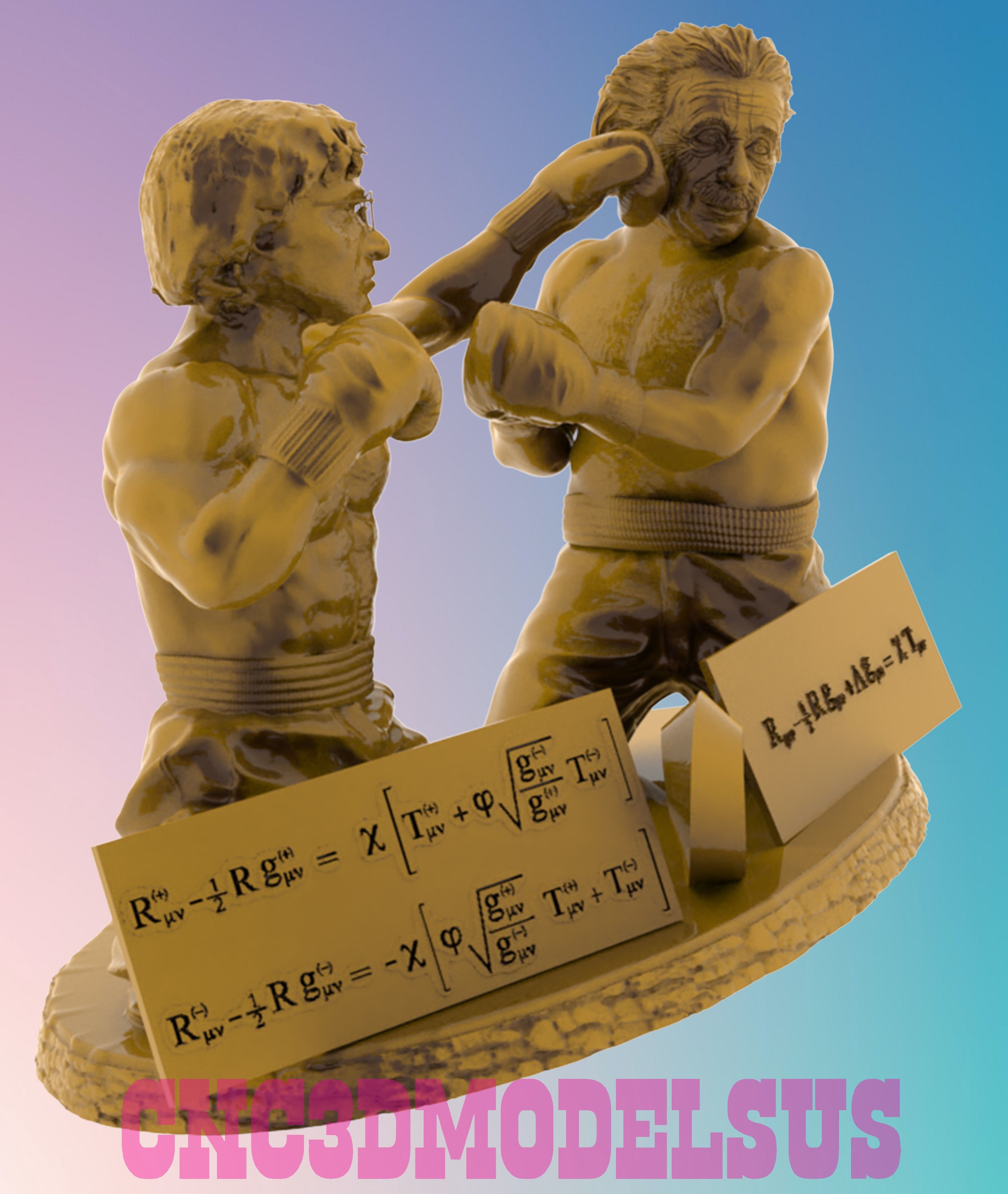 boxing match 3D MODEL STL FILE FOR CNC ROUTER LASER 3D model 3D ...