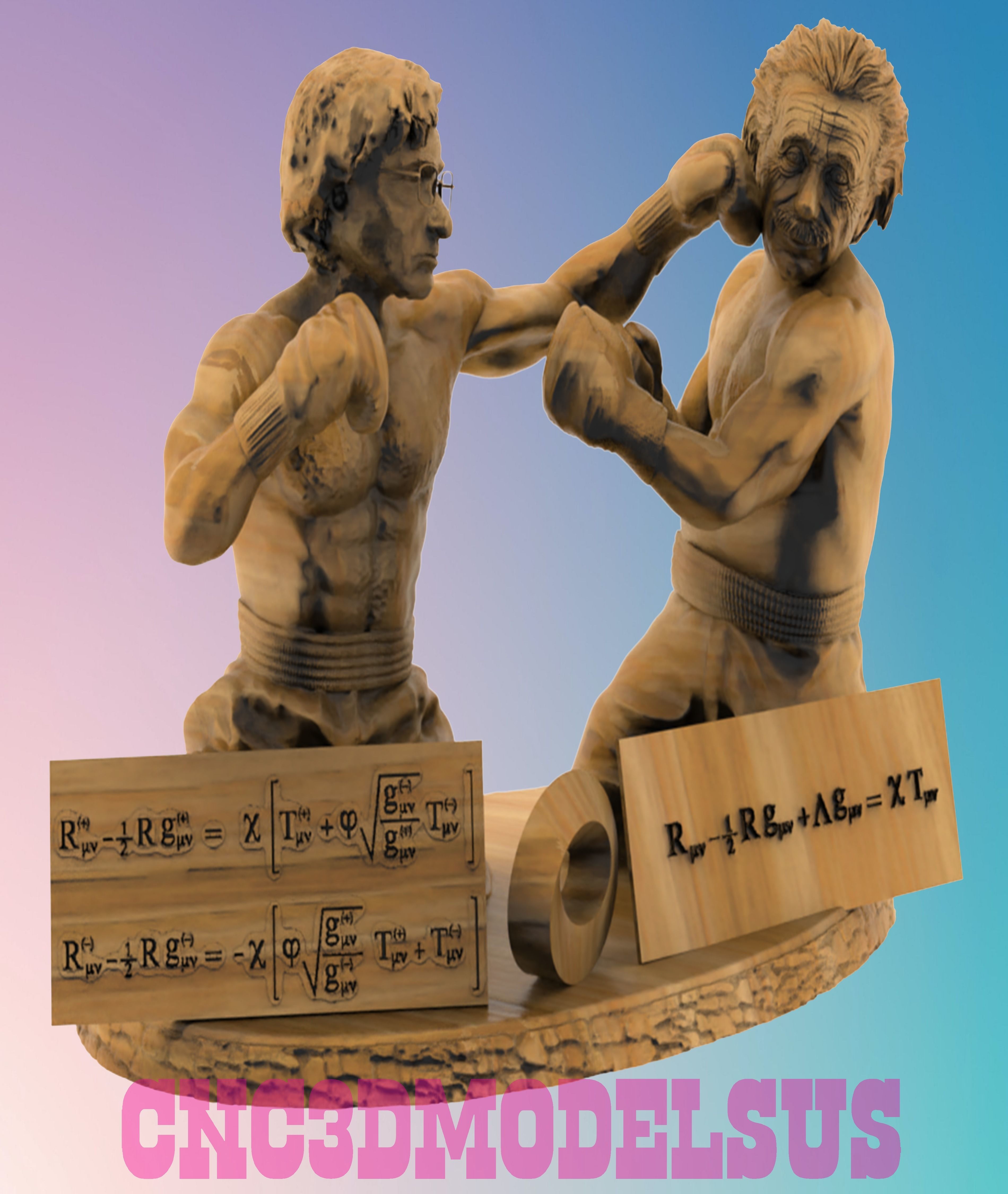 boxing match 3D MODEL STL FILE FOR CNC ROUTER LASER 3D model 3D ...