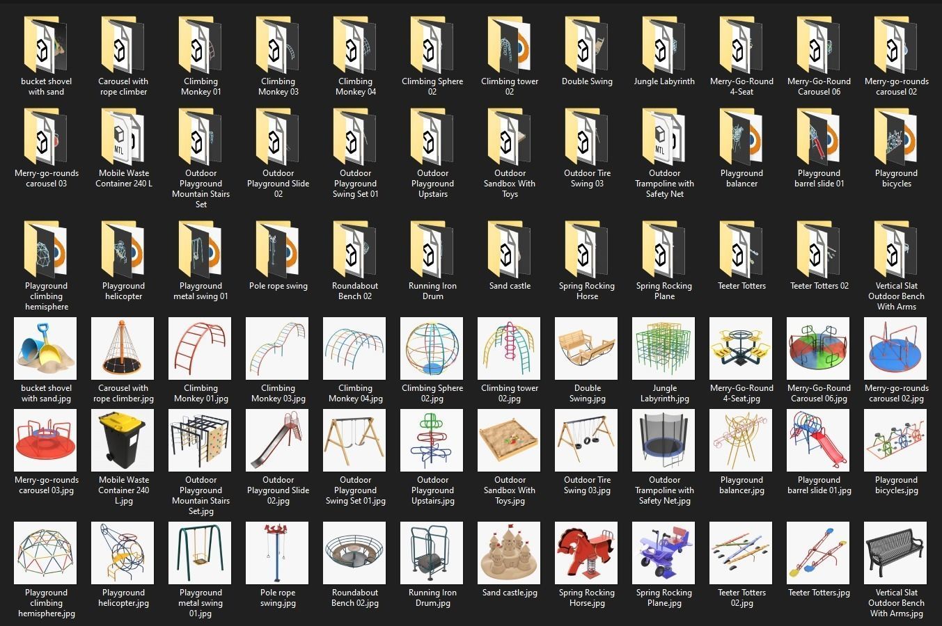 Large playground objects 3D model | CGTrader